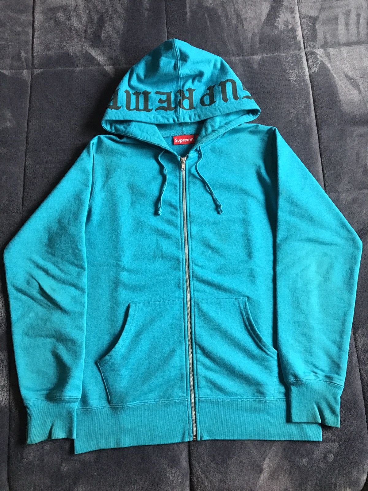 Supreme Turquoise Zip Up Hoodie | Grailed