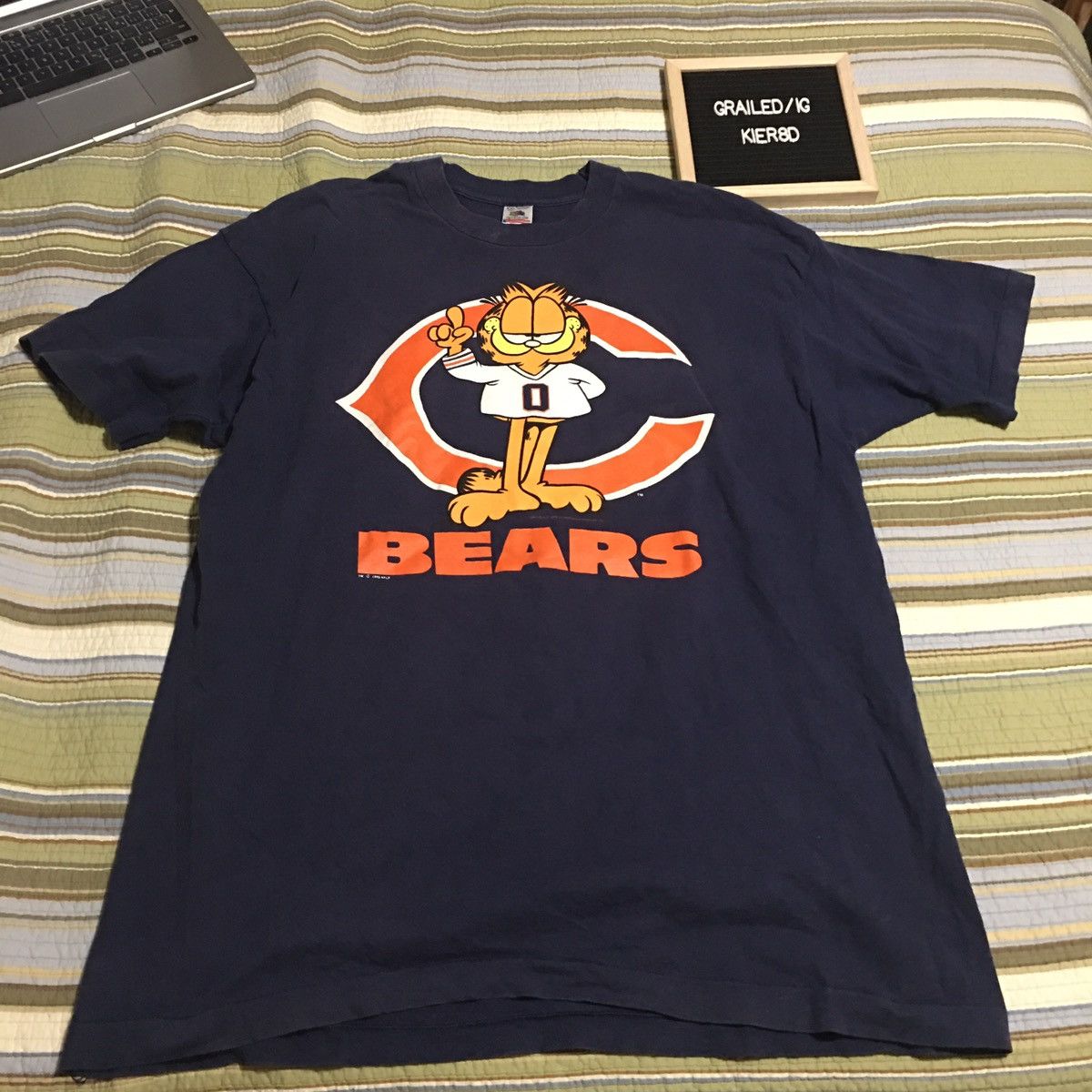 NFL × Vintage 1993 Chicago Bears Garfield Big Logo Football Nfl T-Shirt ...
