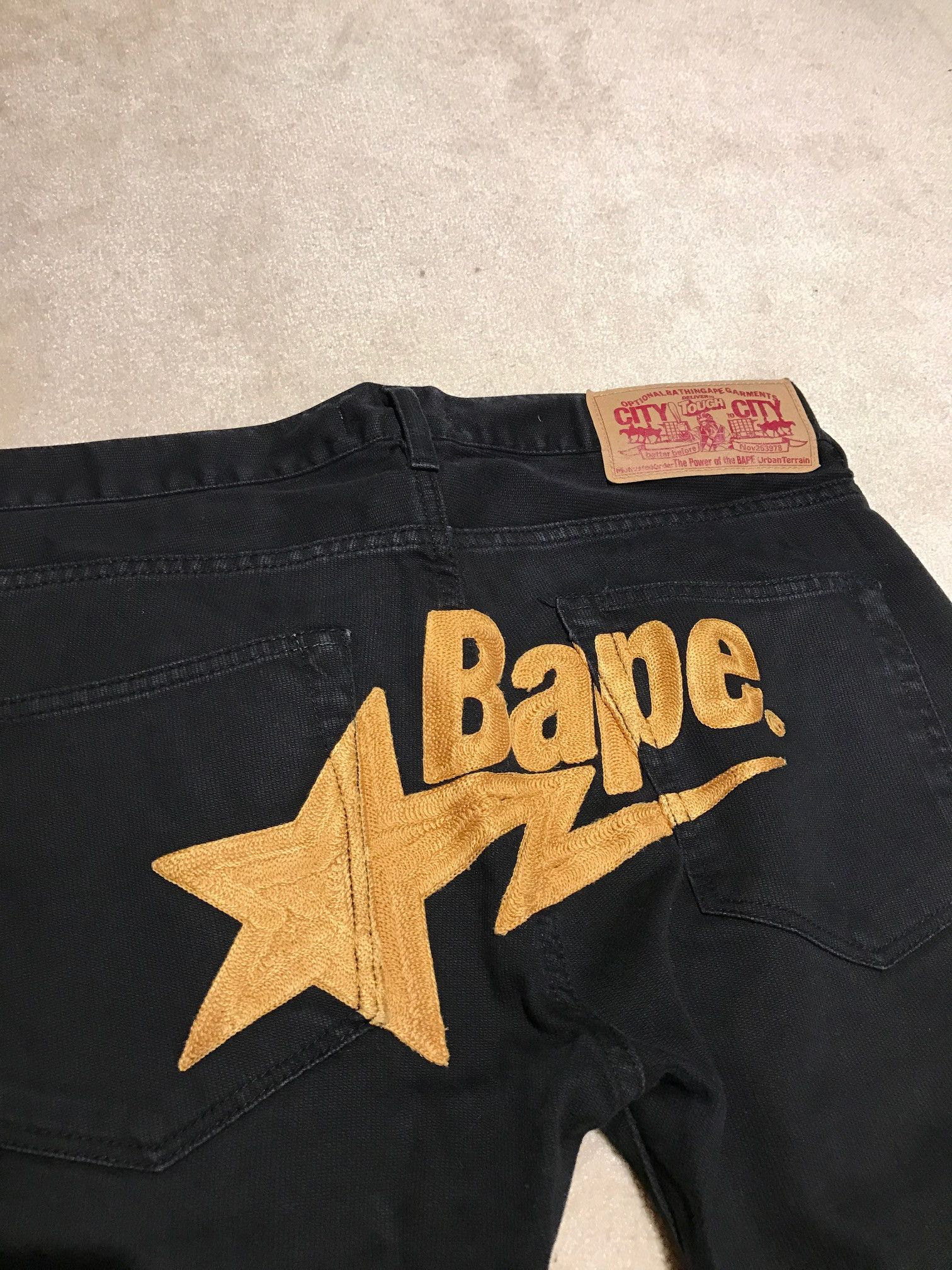 Bape Bapesta Black Jeans | Grailed