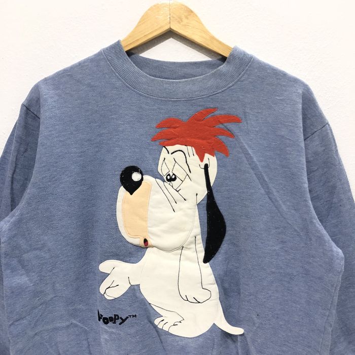 Vintage Vintage Droopy Cartoon Sweatshirt Big Logo Spell Out Blue M ...