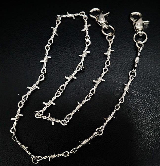 Custom × LIL PEEP Custom Silver Barbed Wire Chain Not Vlone | Grailed