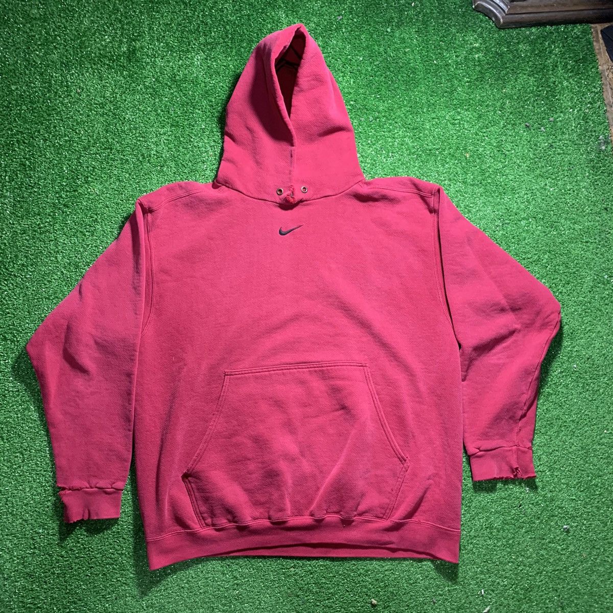 Nike × Travis Scott × Vintage Vintage Nike Center Swoosh Red Hoodie ...