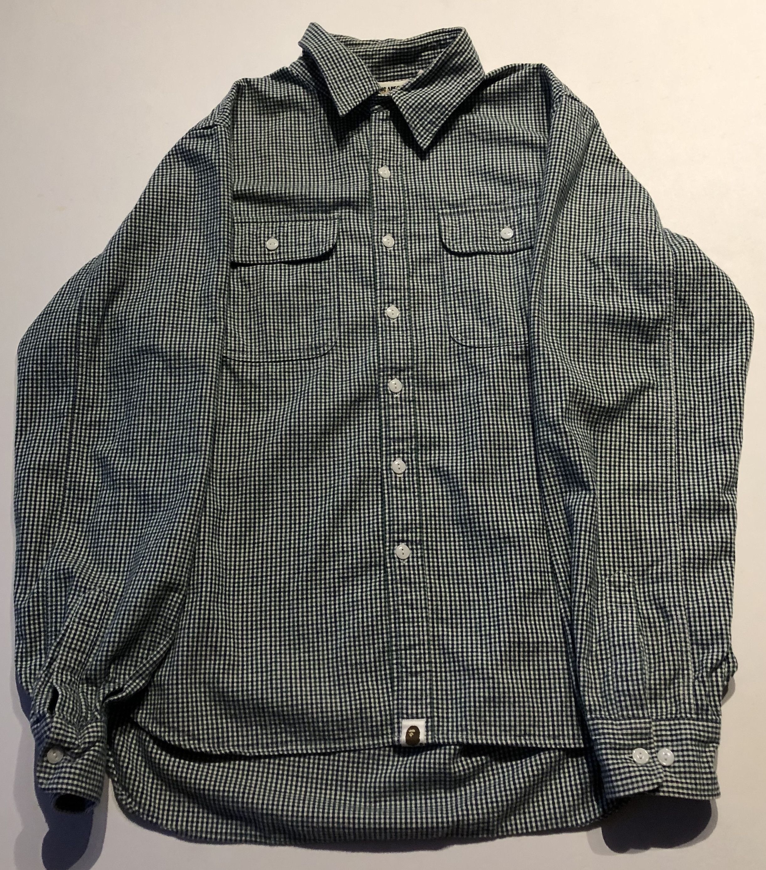 Bape Bape long sleeve flannel button up shirt | Grailed