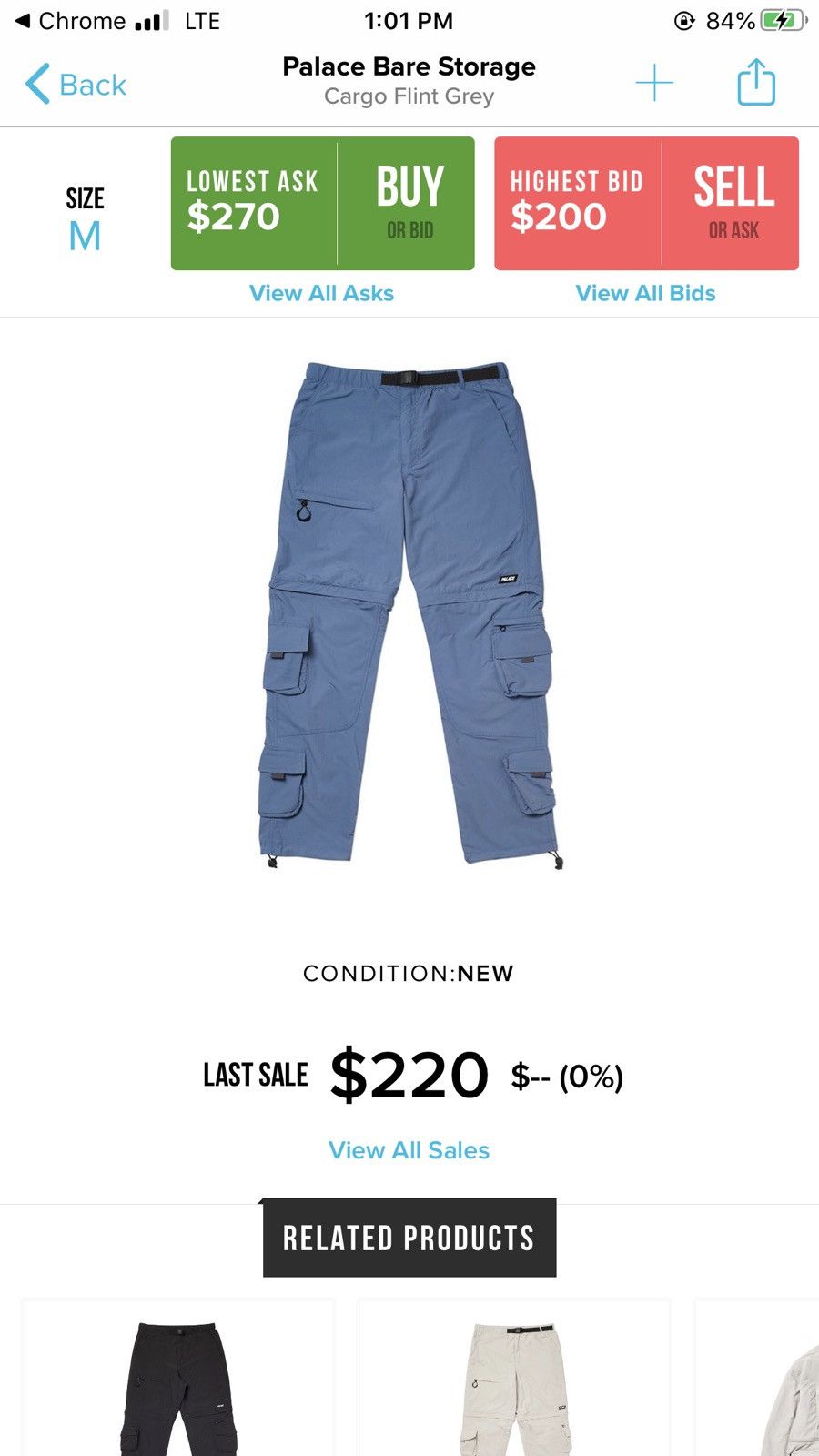 Palace Palace Bare Storage Cargo Flint Grey | Grailed