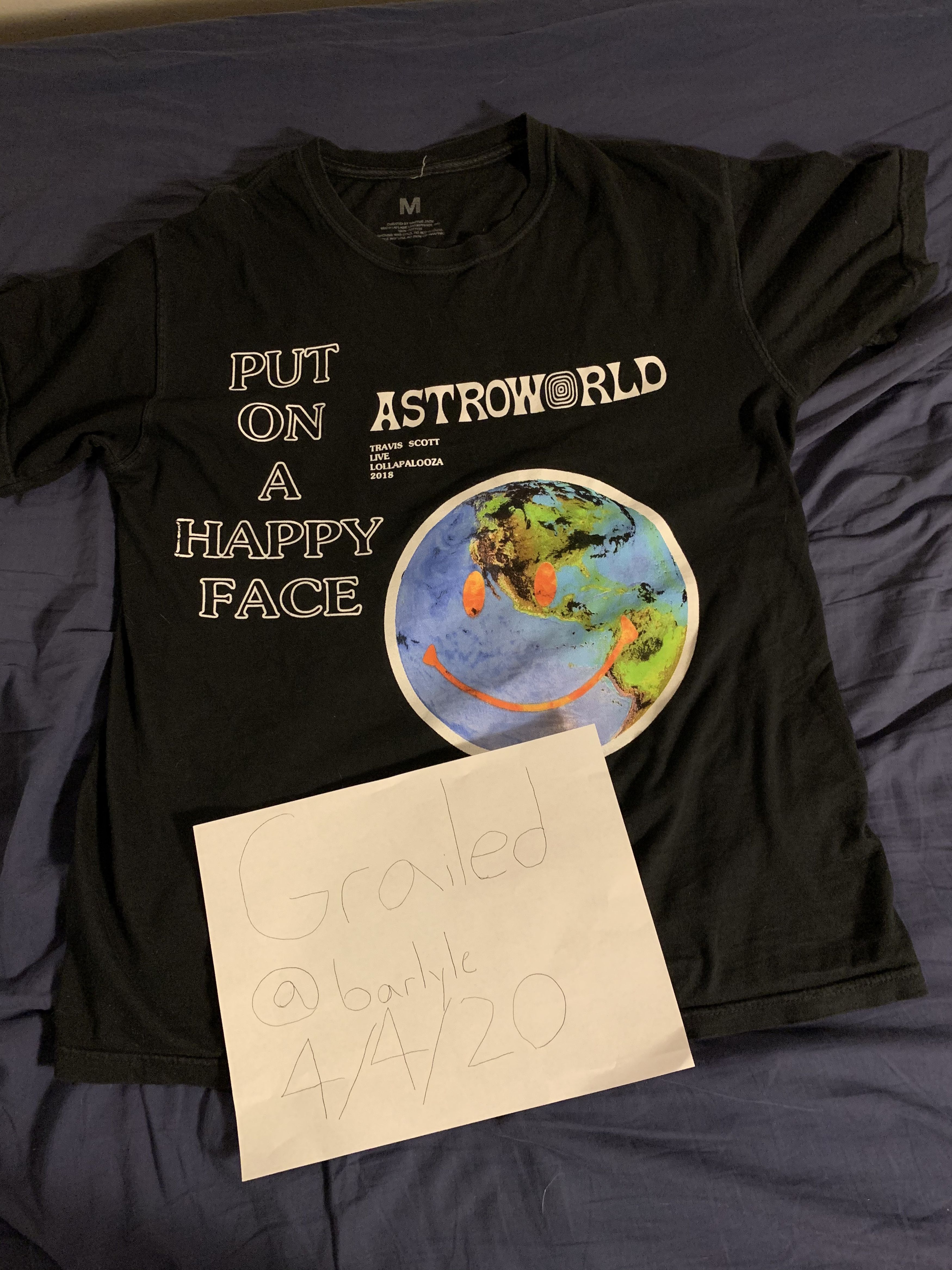 Travis Scott Astroworld Smiley Face Tee lollapalooza | Grailed