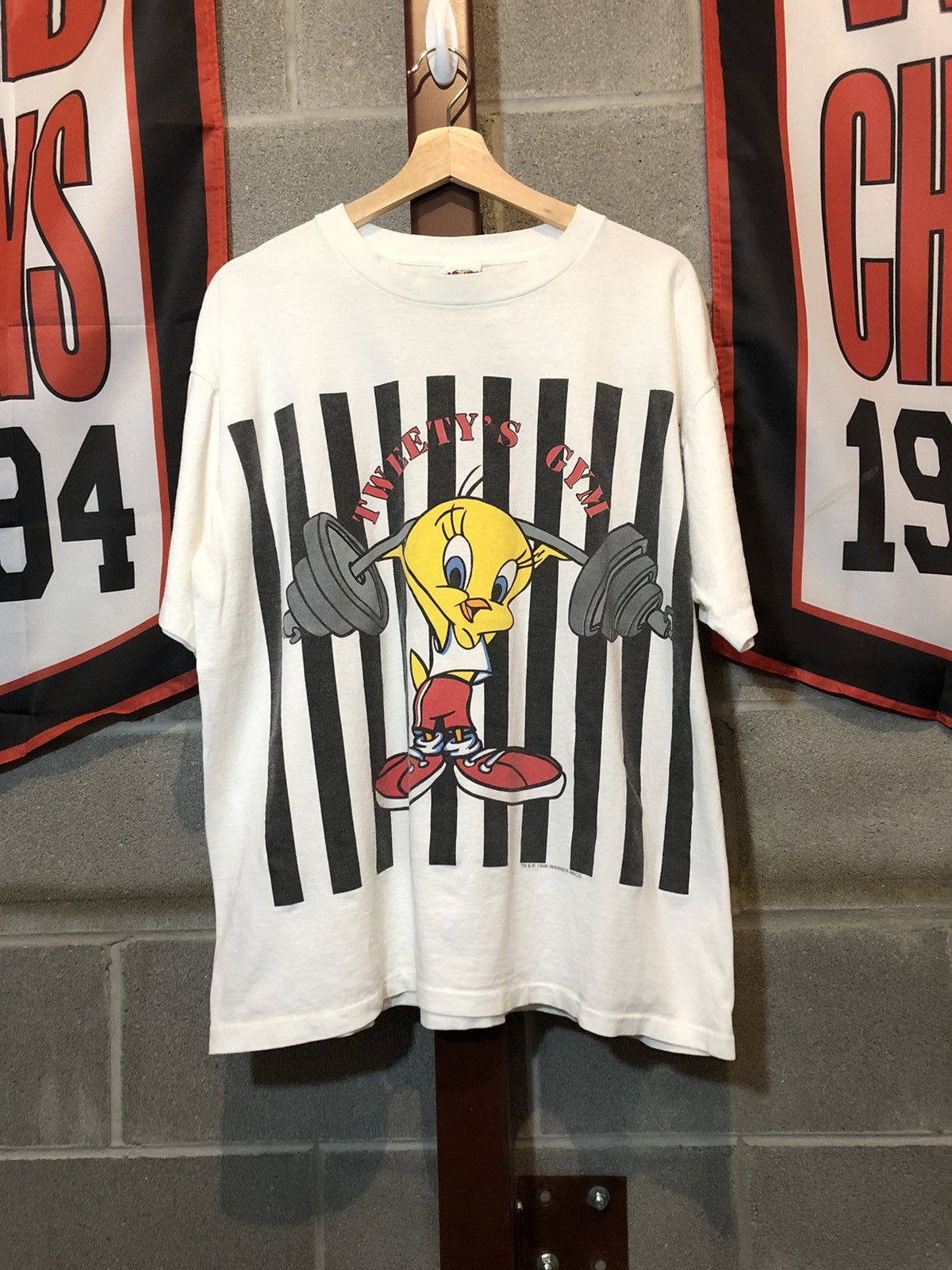 Vintage × Warner Bros Vintage 90s Tweety Bird gym tee single stitch ...