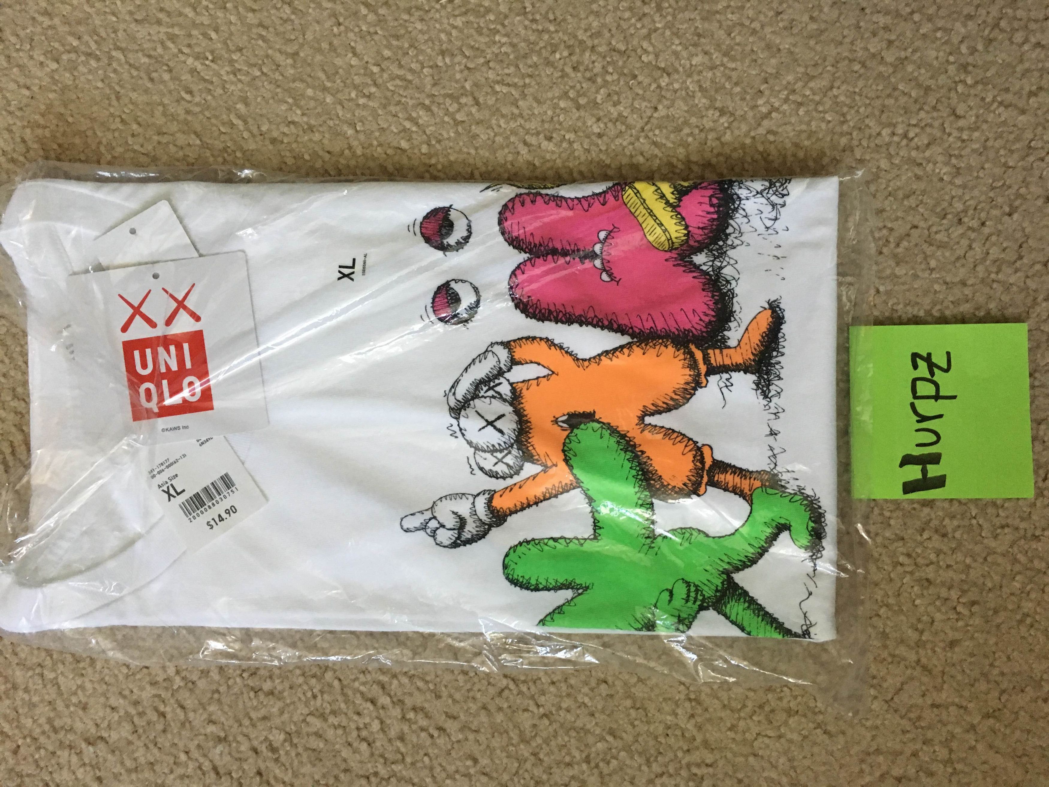 Uniqlo Kaws x Uniqlo Bubble Letter Graphic Tee. DS. | Grailed