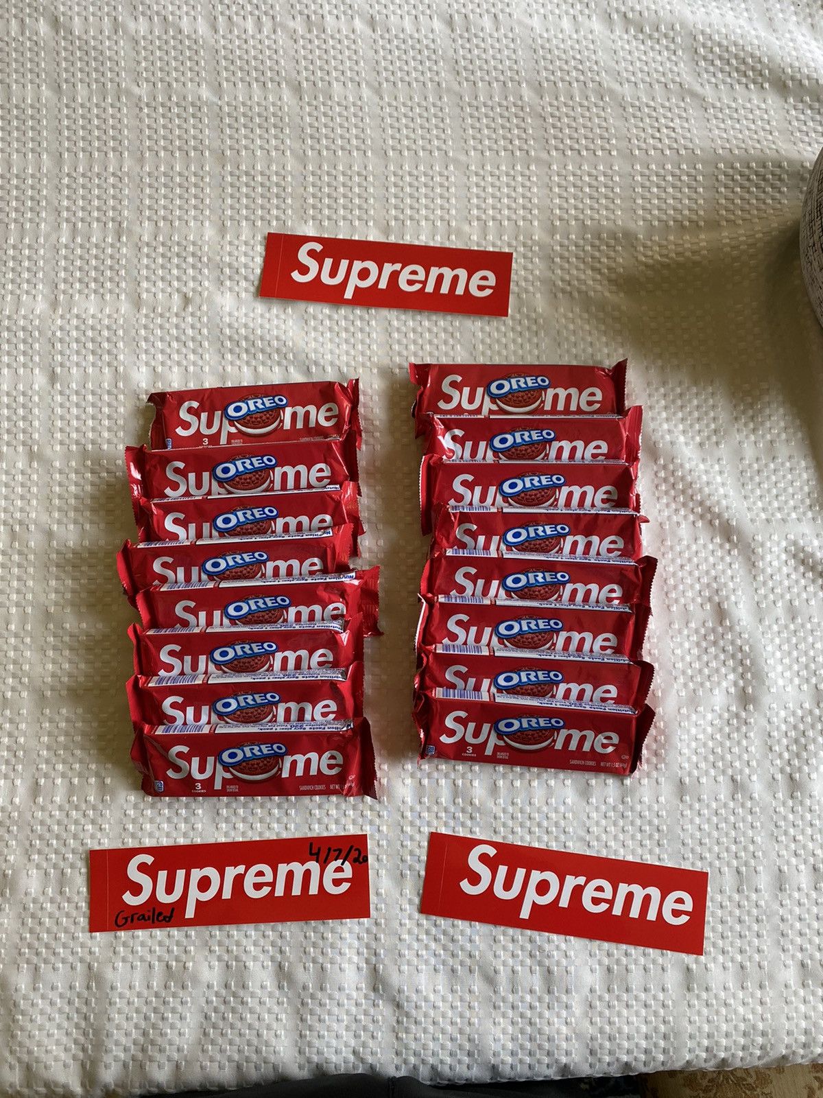 Supreme 8 3-packs of supreme Oreos brand new | Grailed