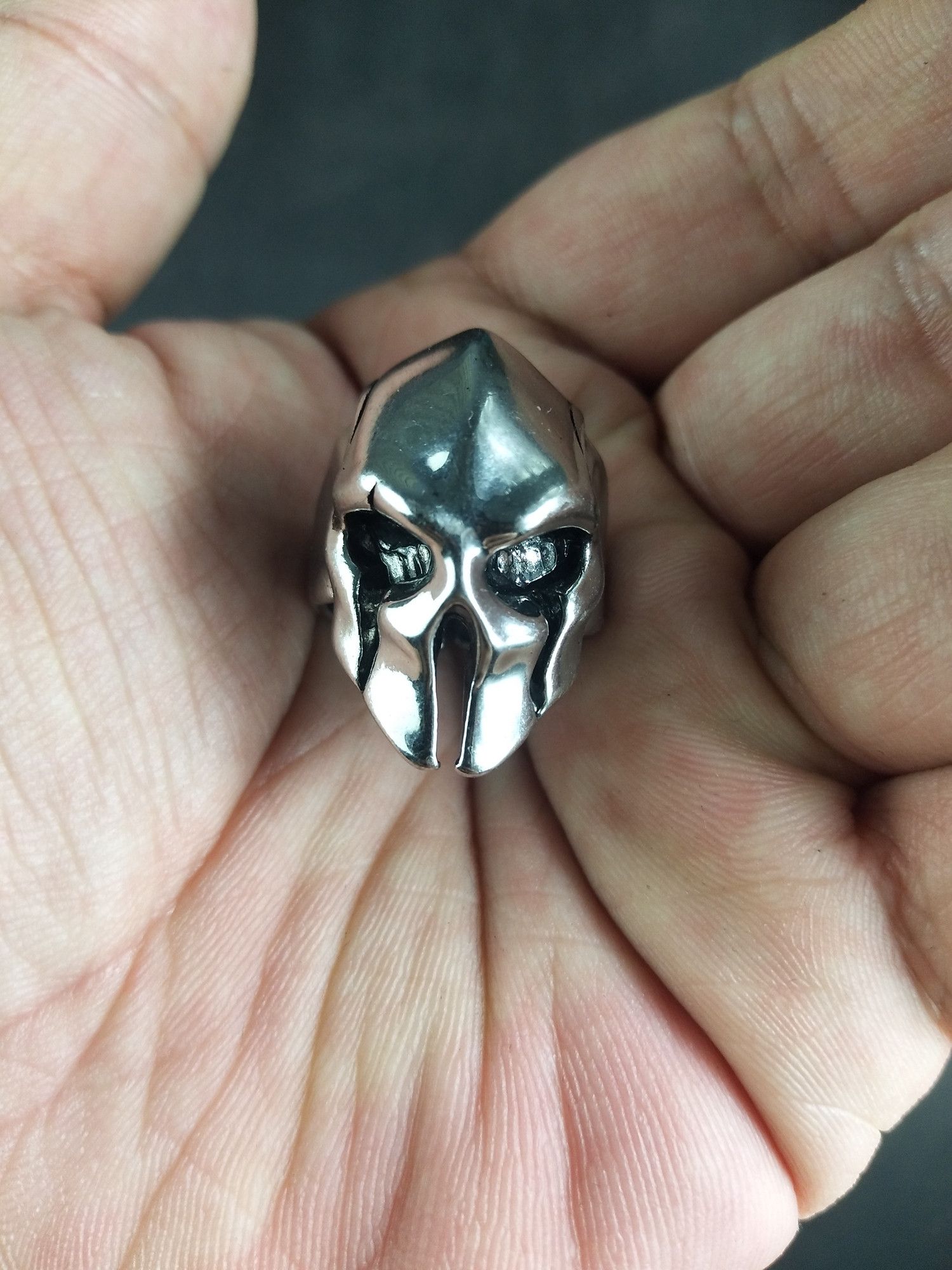Silver × Streetwear × Vintage Silver ghost face punk ring | Grailed