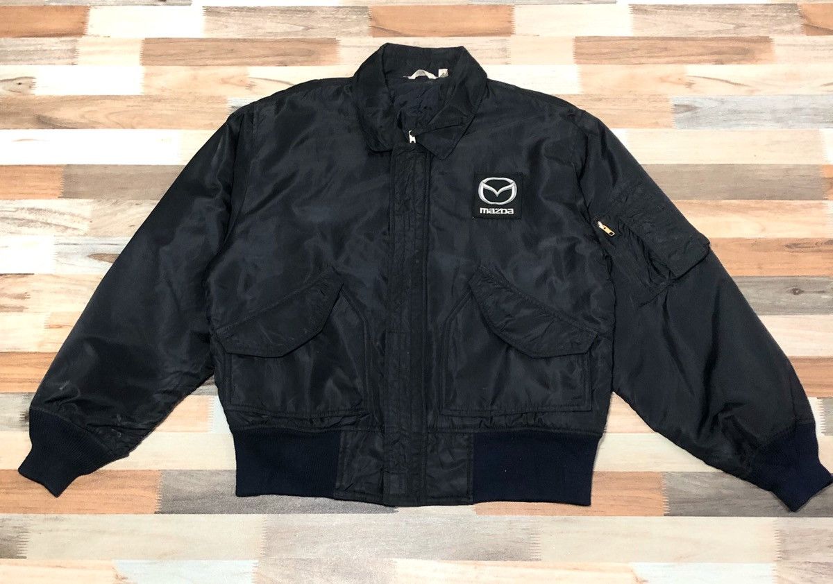 Sports Specialties Vintage Motorsport Brand MAZDA Black MA-1 Bomber ...