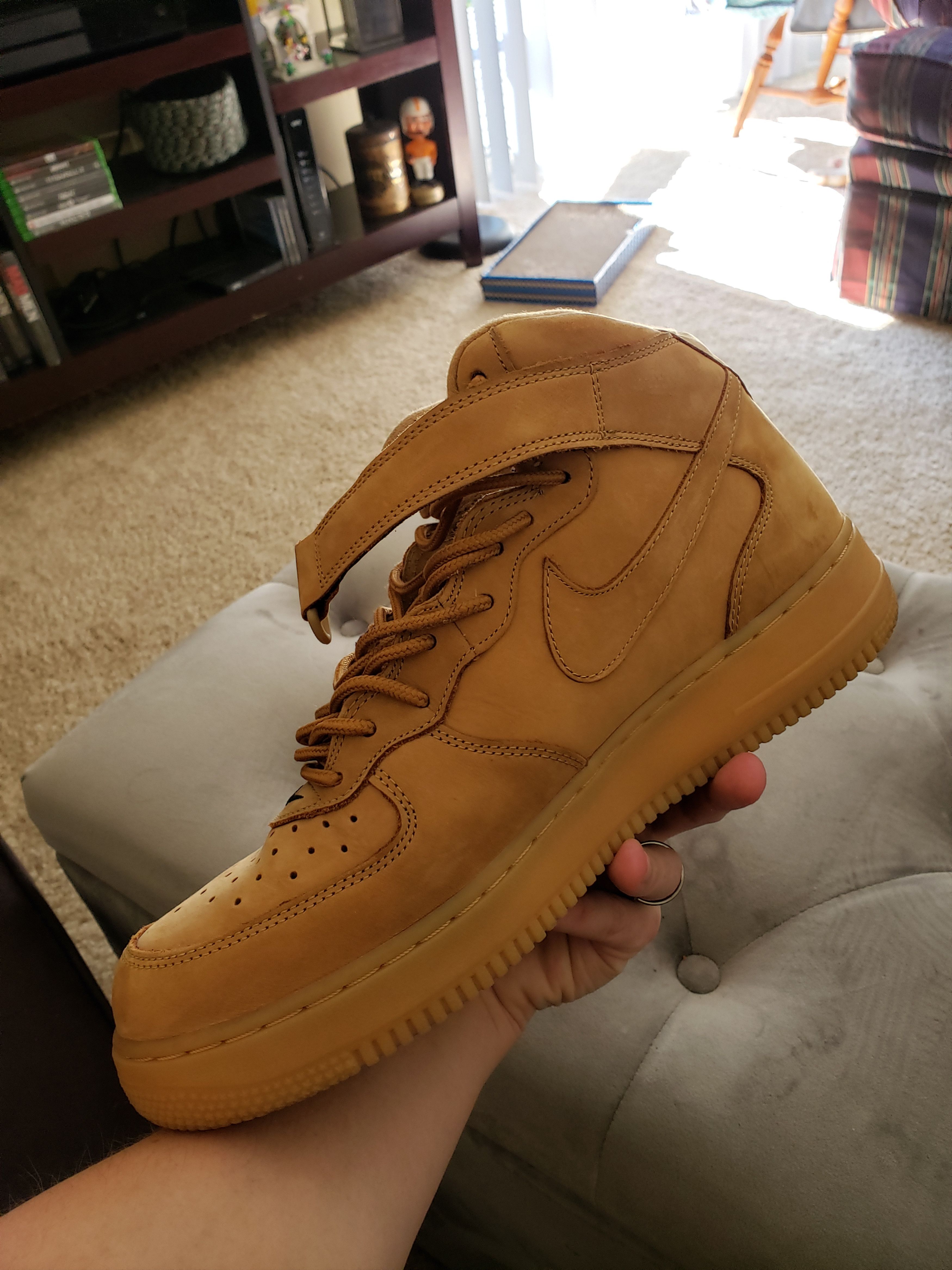 Nike Air Force 1 Flax wheat mid | Grailed