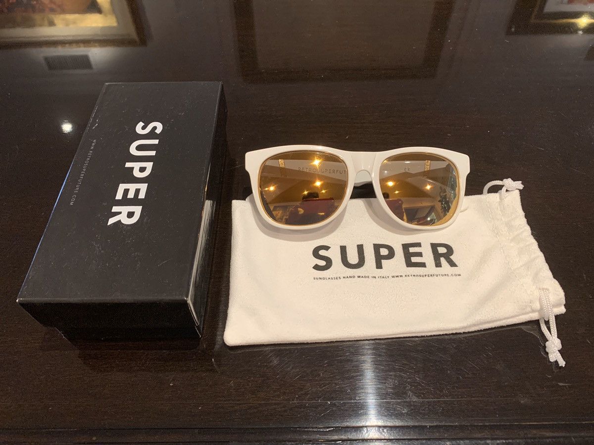 Retrosuperfuture RETRO SUPER FUTURE wayfarer white/gold | Grailed
