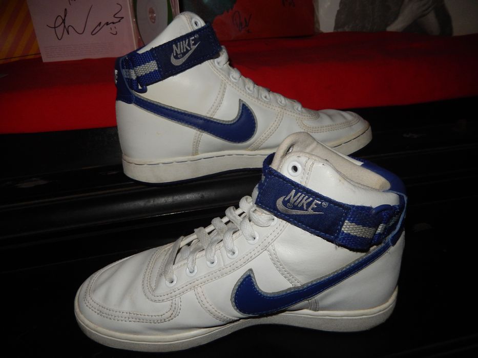Nike Vintage Nike Vandal High Leather Sneakers (White/Blue) | Grailed