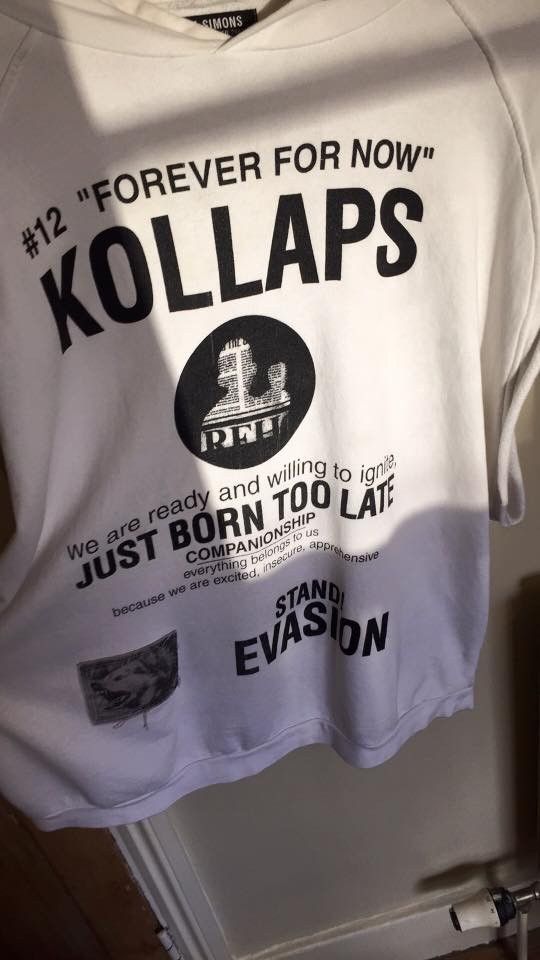 Raf Simons White kollaps hoodie with epaulets | Grailed