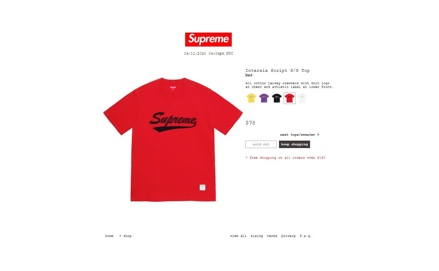 Supreme Intarsia Script Tee | Grailed
