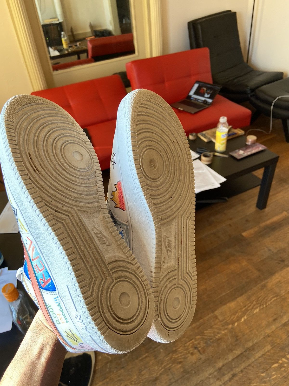 Nike Vlone style custom Air Force 1 | Grailed