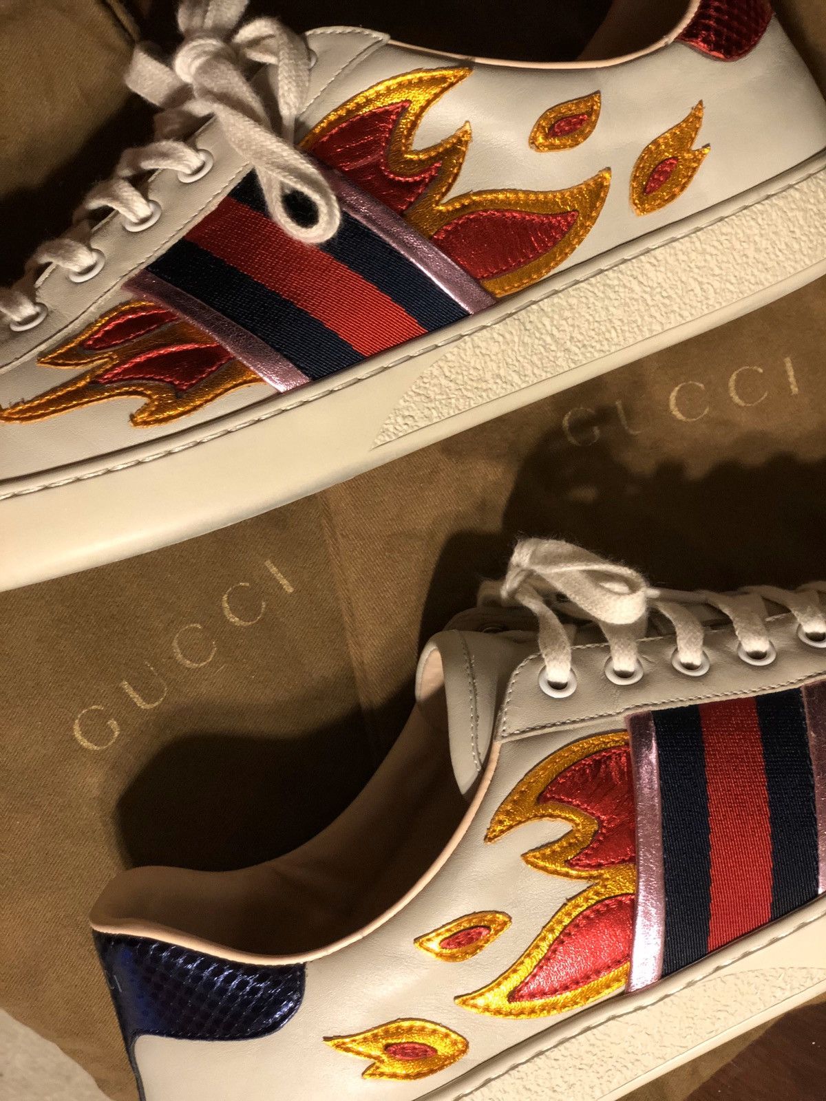 Gucci Ace Low Flames | Grailed