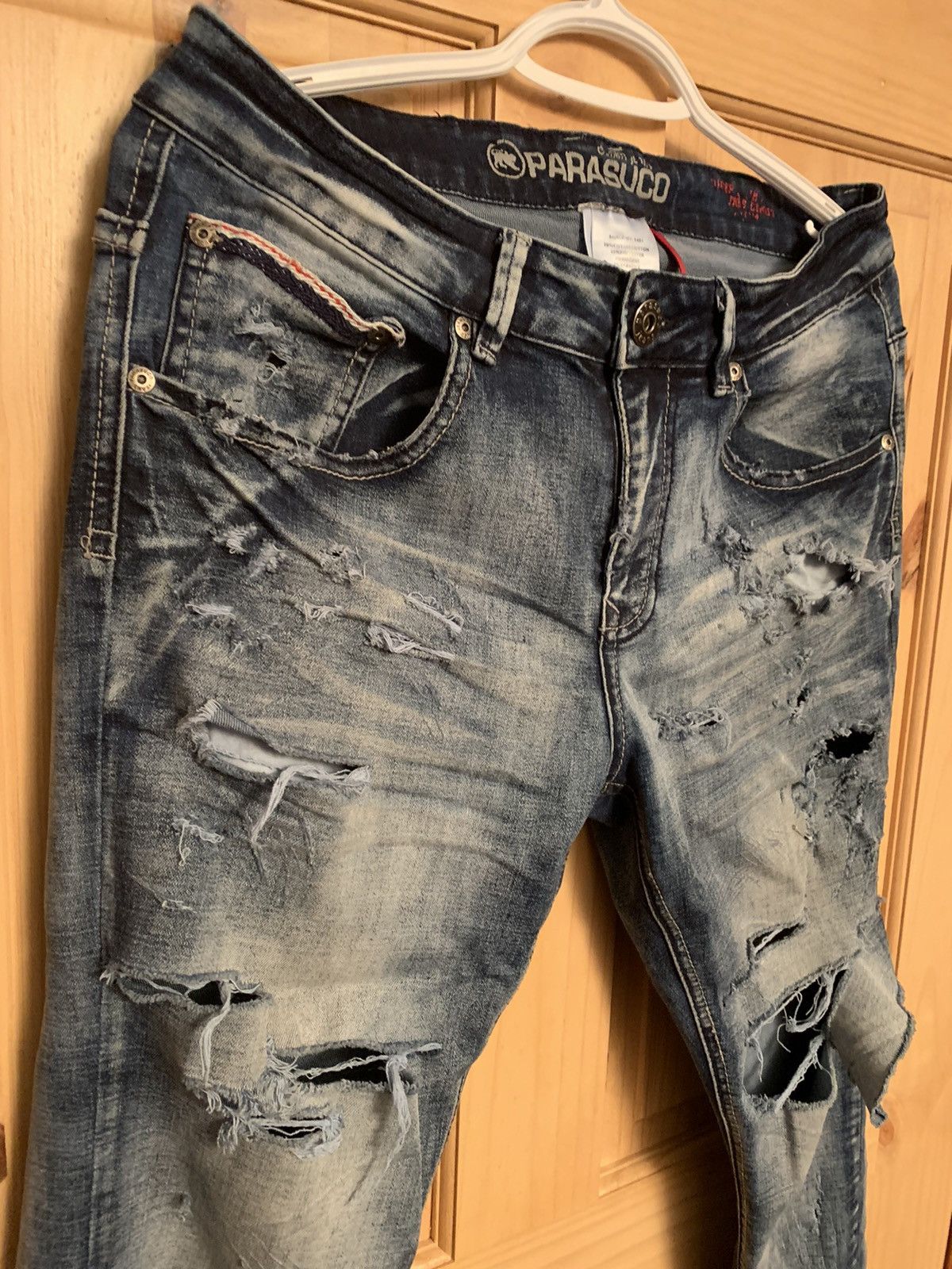 Parasuco Custom Parasuco Light wash blue denim destroyed | Grailed