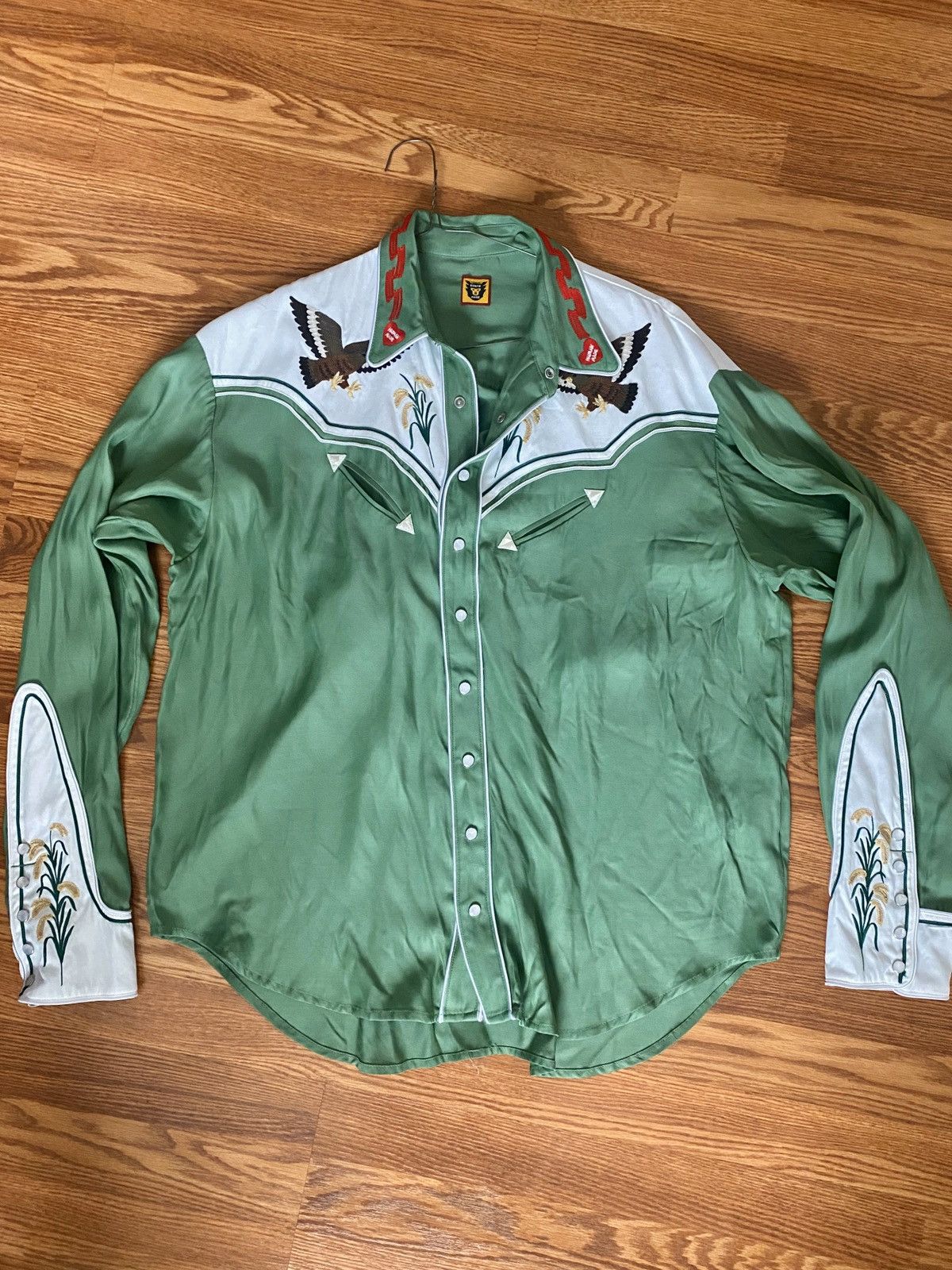 Human Made Human made green embroidered western shirt | Grailed