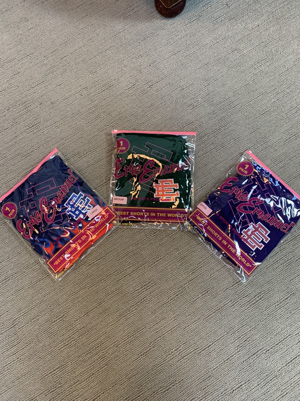 Eric Emanuel 3 Pairs EE Basic Short (Flames, Miami, Raptors) | Grailed
