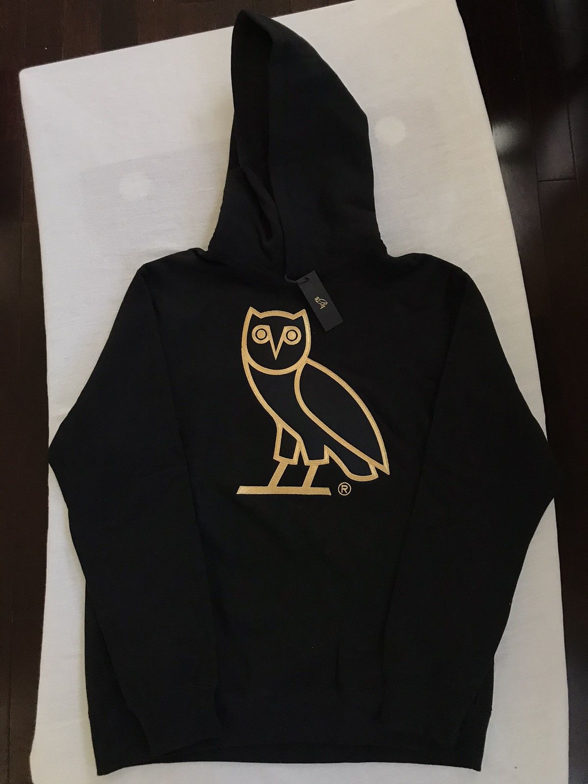 Drake × Octobers Very Own OVO OG owl Gold Embroidered hoodie black ...