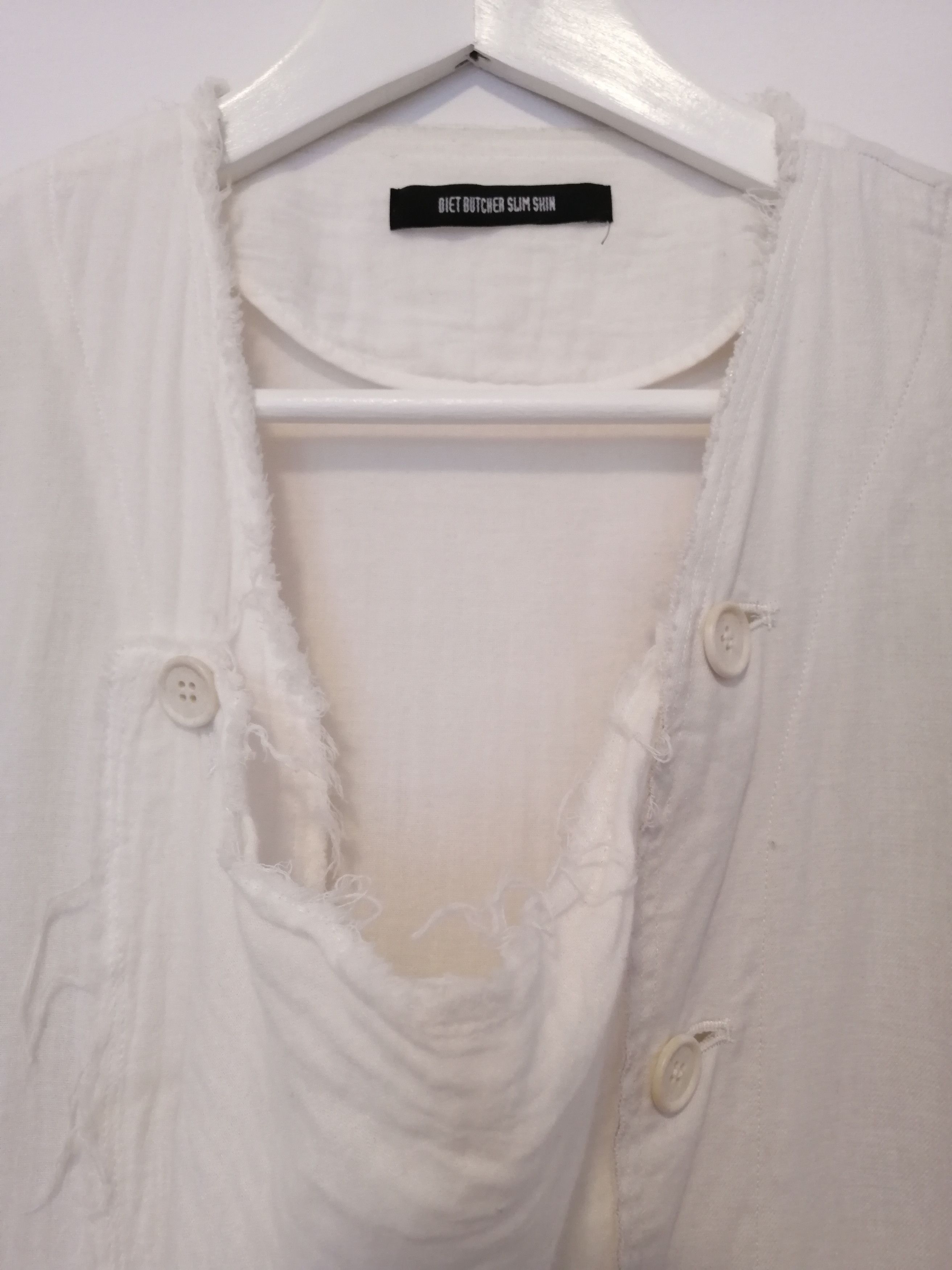 Diet Butcher Slim Skin Distressed Double Breasted Lab Coat | Grailed