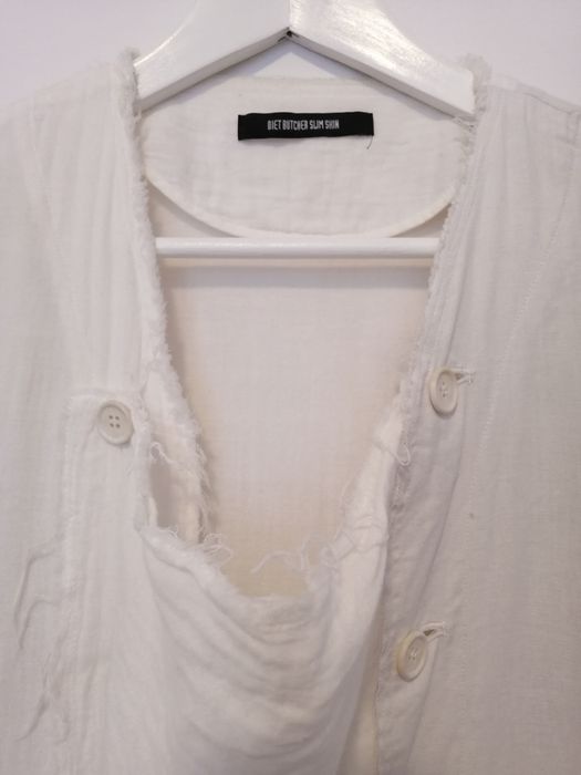 Diet Butcher Slim Skin Distressed Double Breasted Lab Coat | Grailed