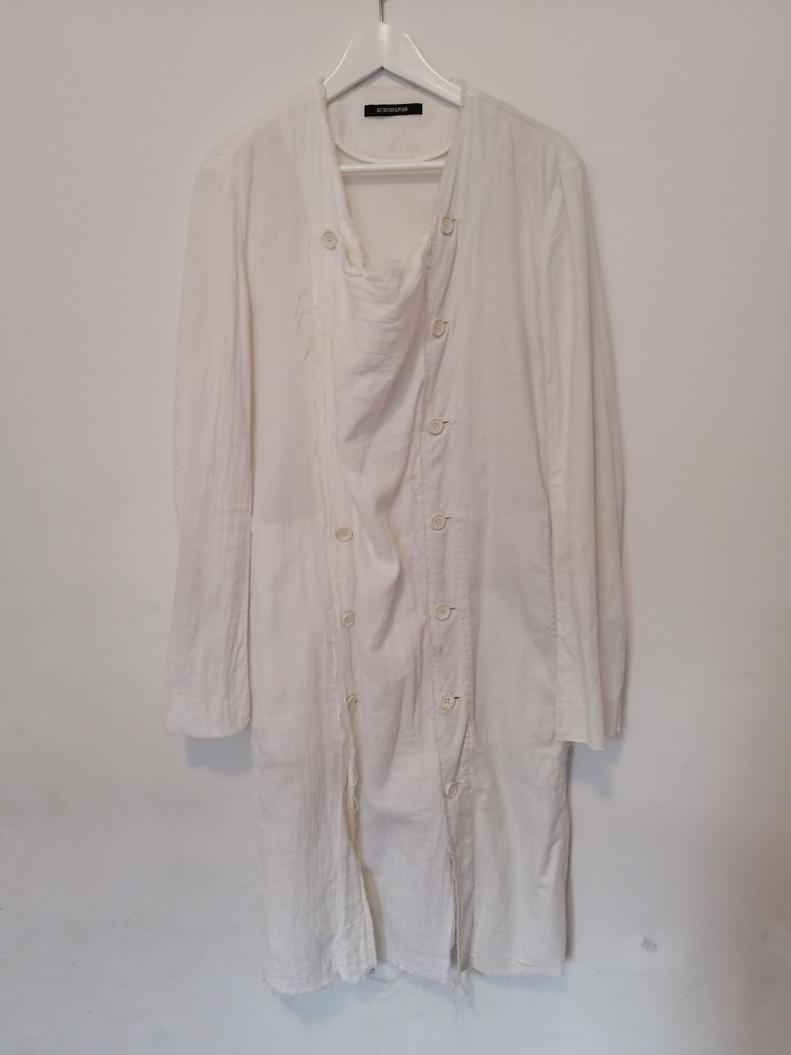 Diet Butcher Slim Skin Distressed Double Breasted Lab Coat | Grailed