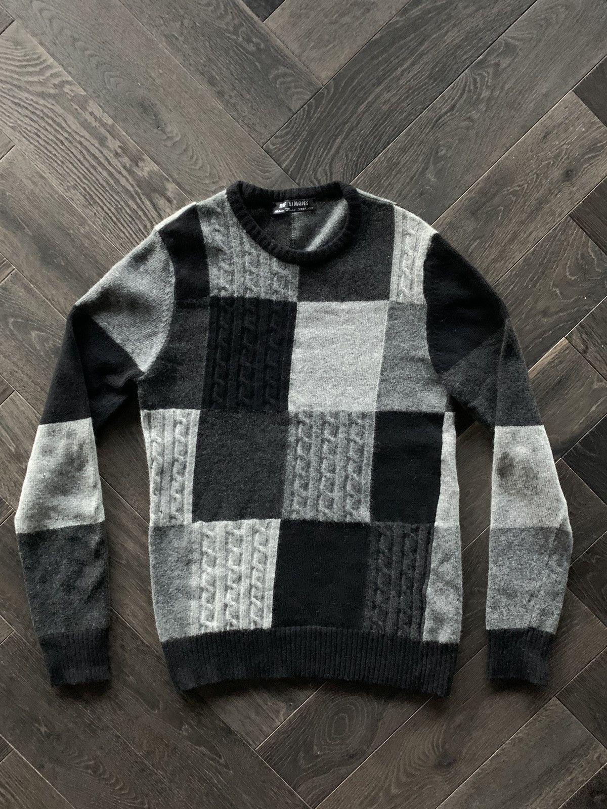 Raf Simons SS00 Patchwork Knit Sweater | Grailed