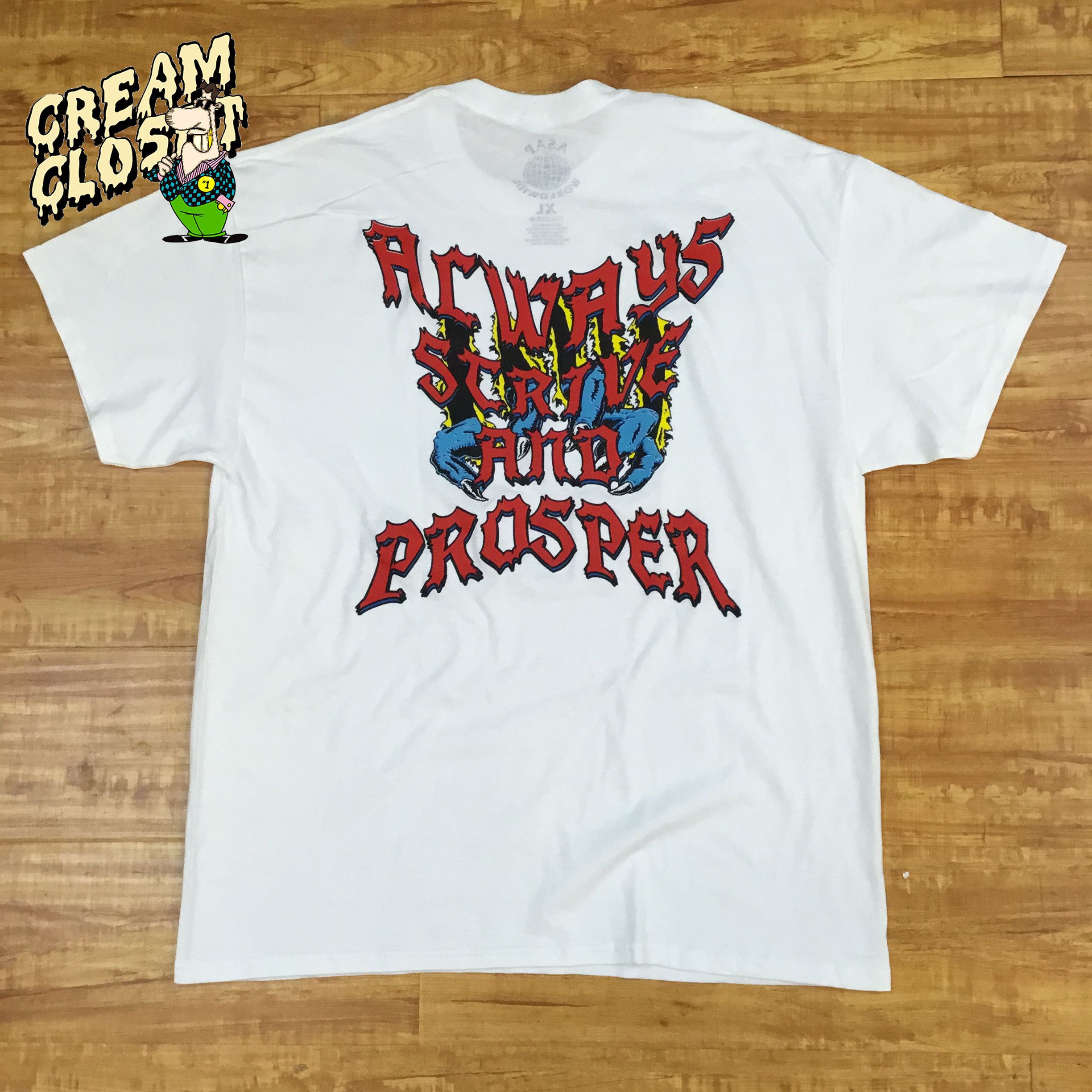 A$AP Rocky × AWGE A$AP Mob AWGE Always Strive and Prosper Claw Tee ...