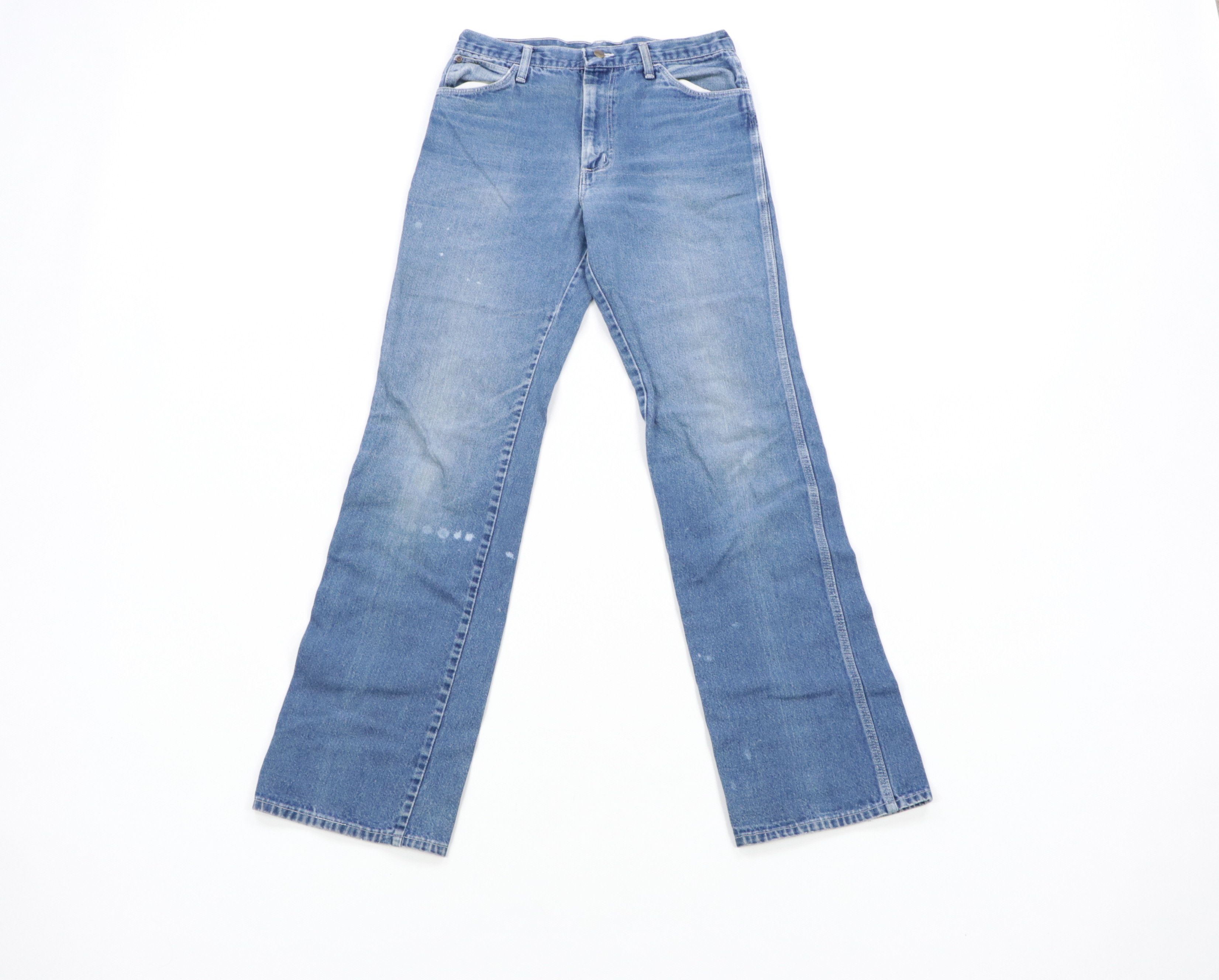 Vintage × Wrangler 80s Wrangler Distressed Bootcut Western Denim Jeans ...