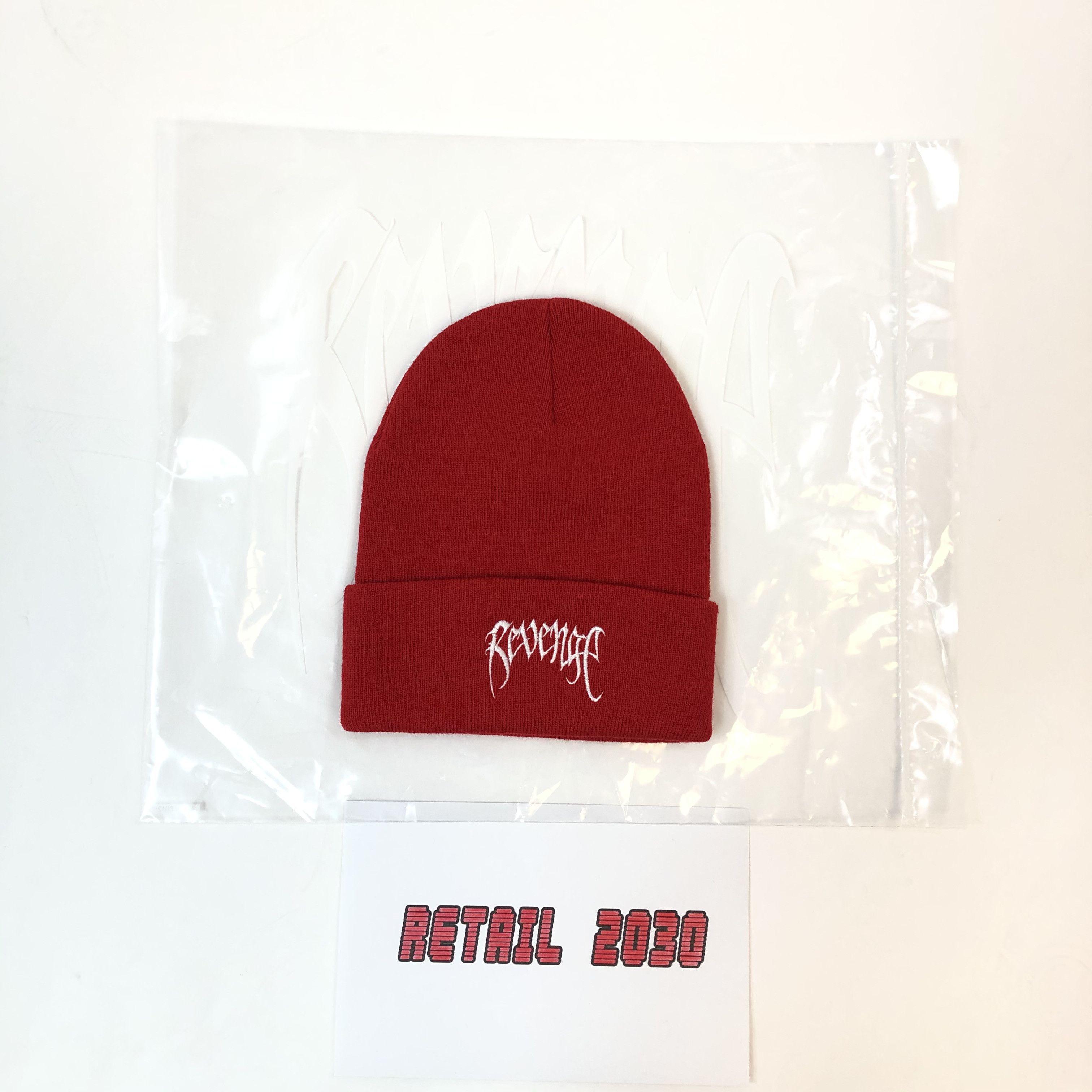 Revenge Revenge Red Logo Beanie | Grailed
