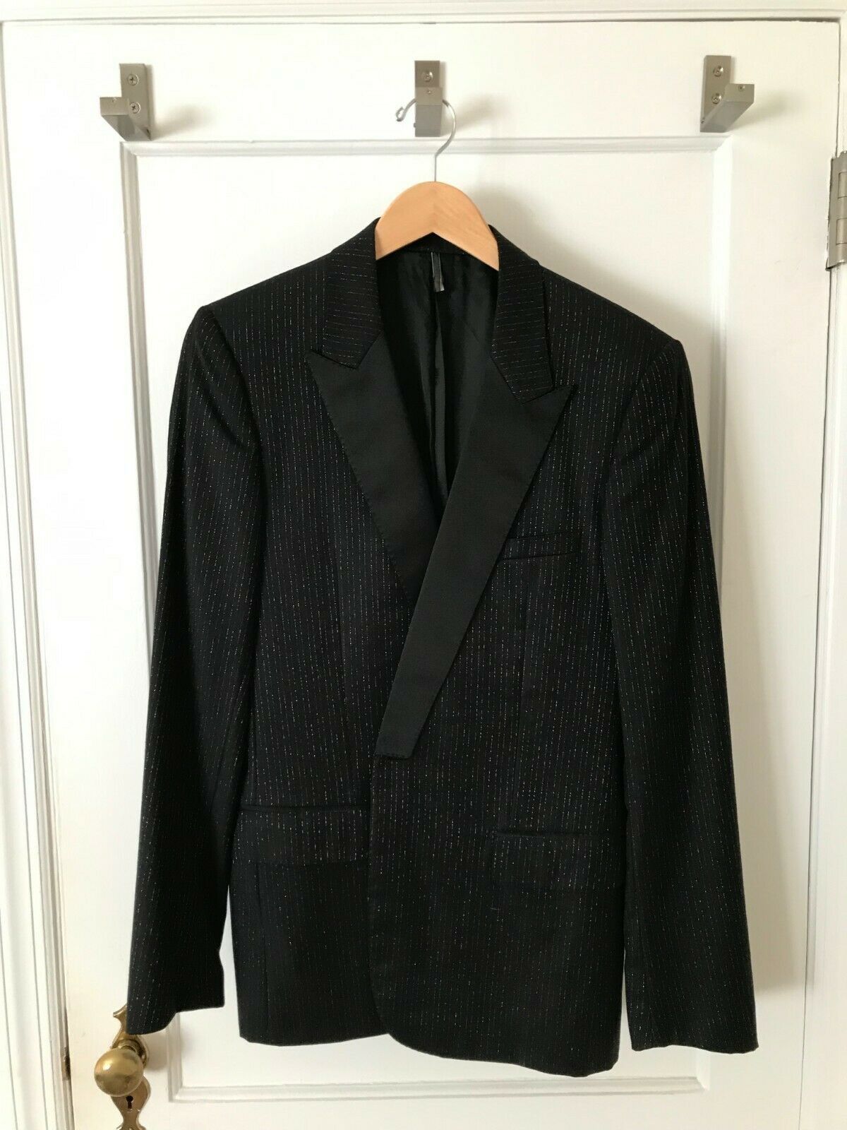 Dior Dior Homme Hedi Slimane AW 05 Silver Pinstripe Suit Jacket | Grailed