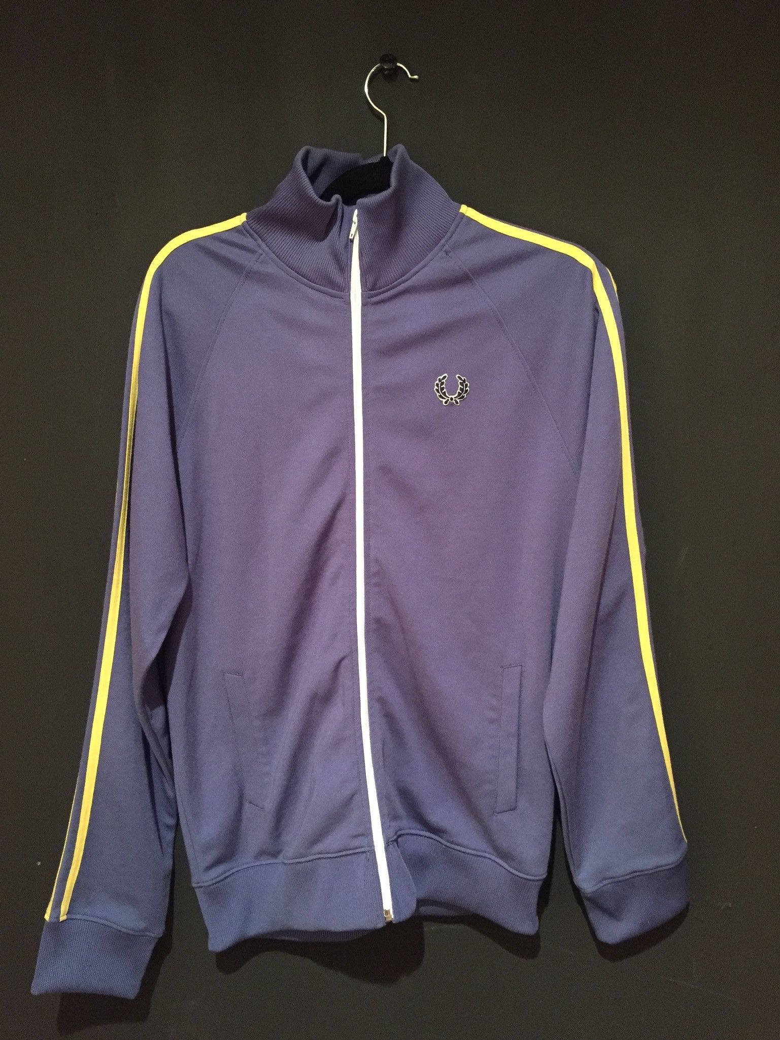 Fred Perry Fred Perry yellow stripes on blue track jacket | Grailed