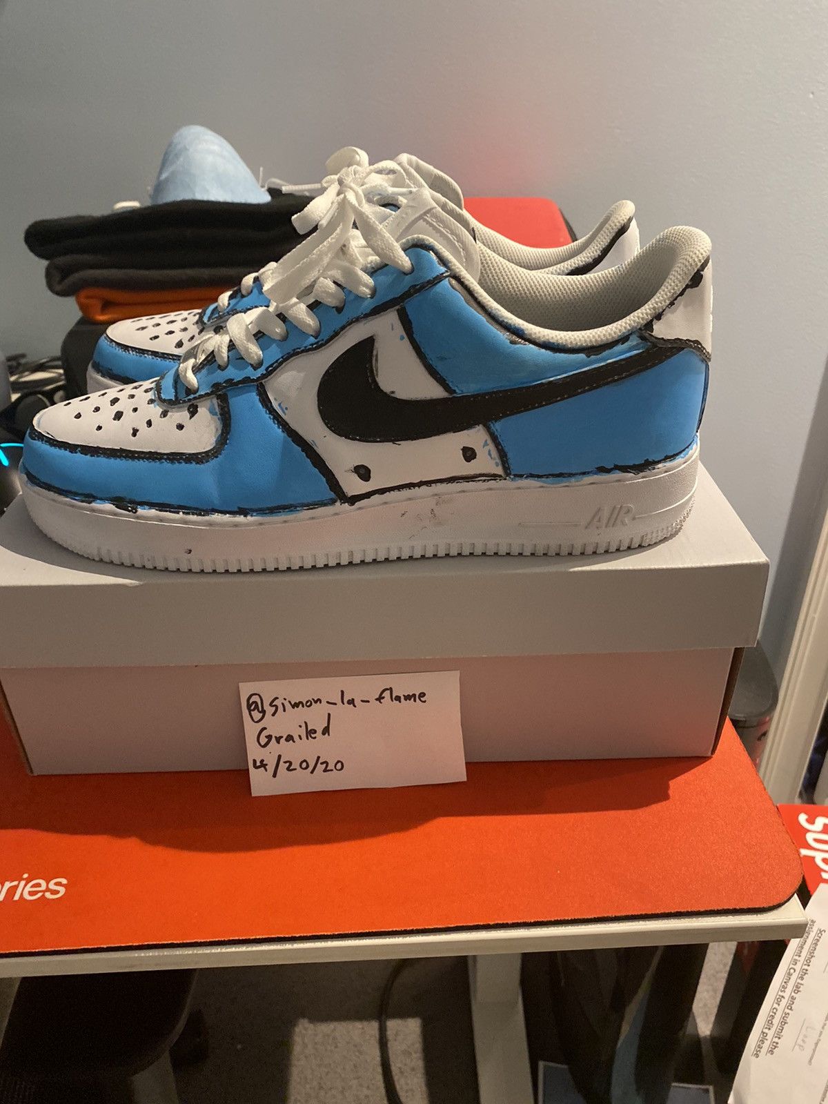 Nike Air Force 1 '07 “UNC” Custom | Grailed