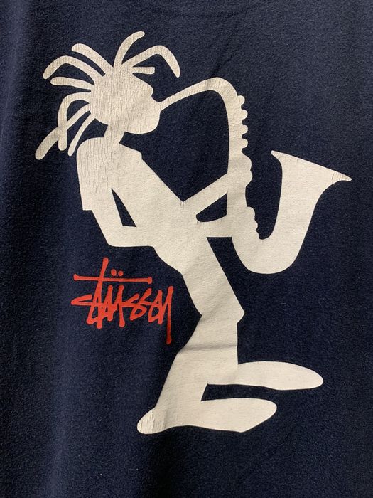 Stussy Vintage Stussy Saxophone Stickman Tee | Grailed