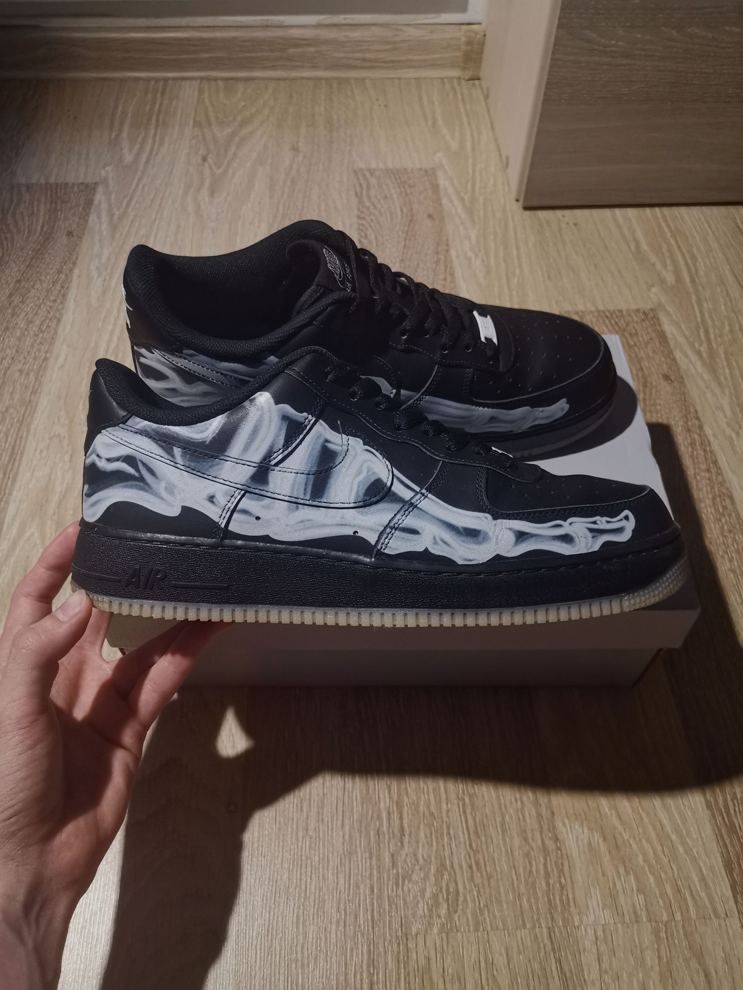 Nike Air Force 1 skeleton black AF1 | Grailed