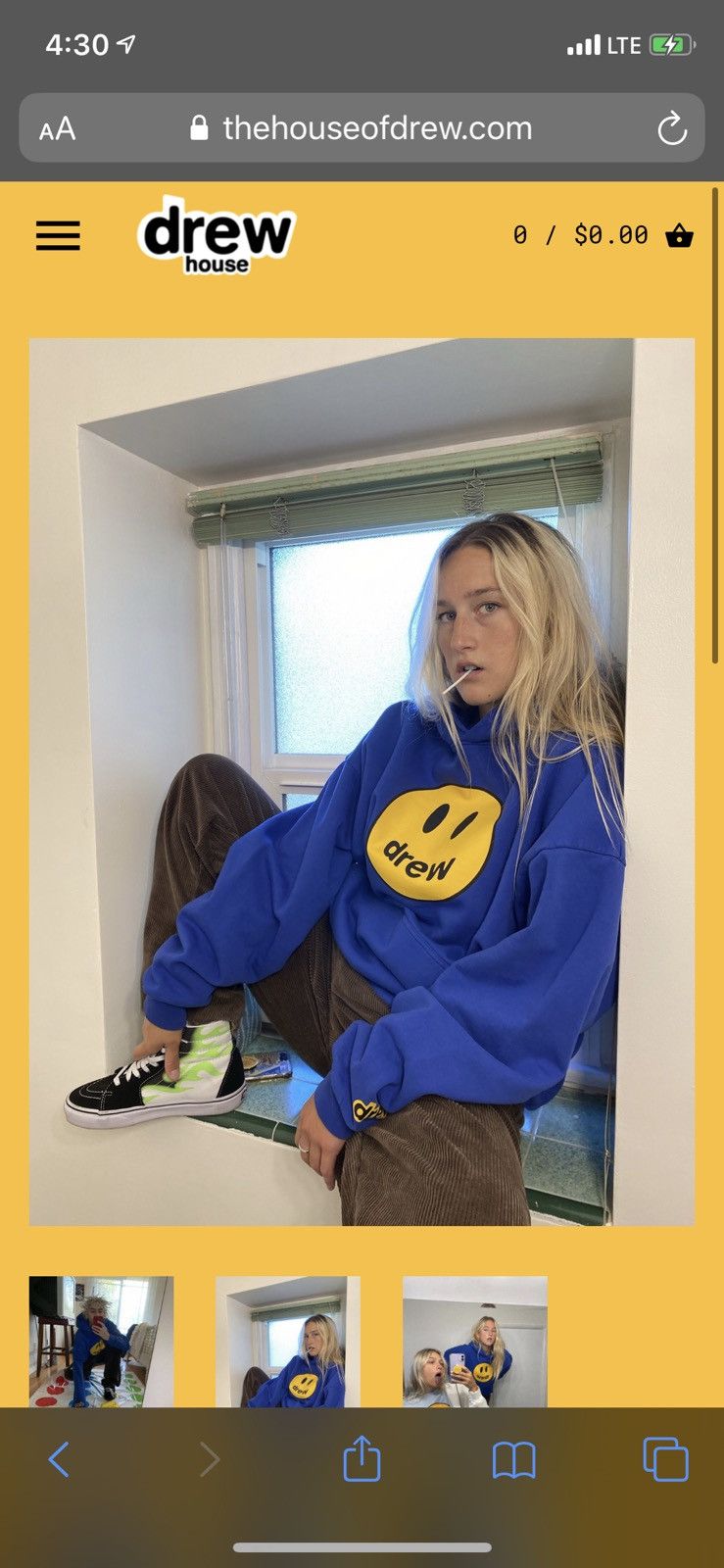 Drew House Blue Drew House Mascot Hoodie | Grailed