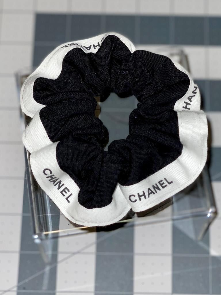 Chanel Black Scrunchie Embellished with Grosgrain Ribbon | Grailed