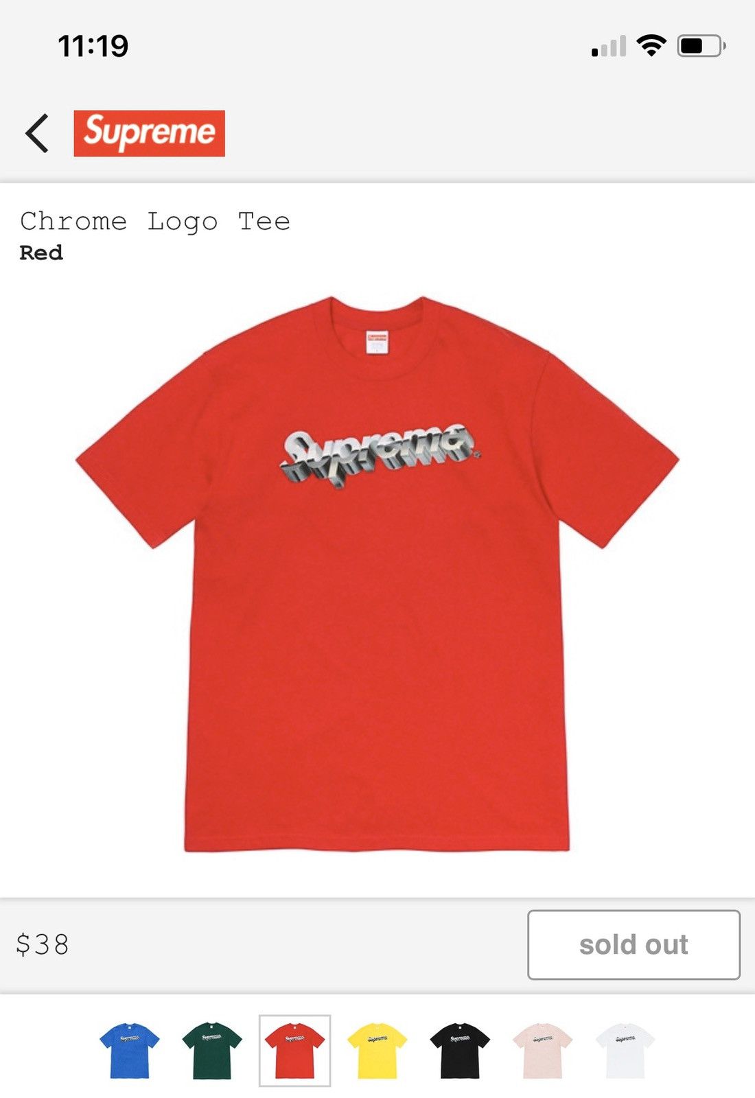 Supreme Supreme Red Chrome Logo T-shirt Size M | Grailed