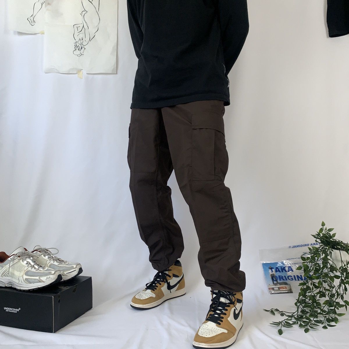Travis Scott Utility Brown Cargo Pants 30 Adjustable | Grailed