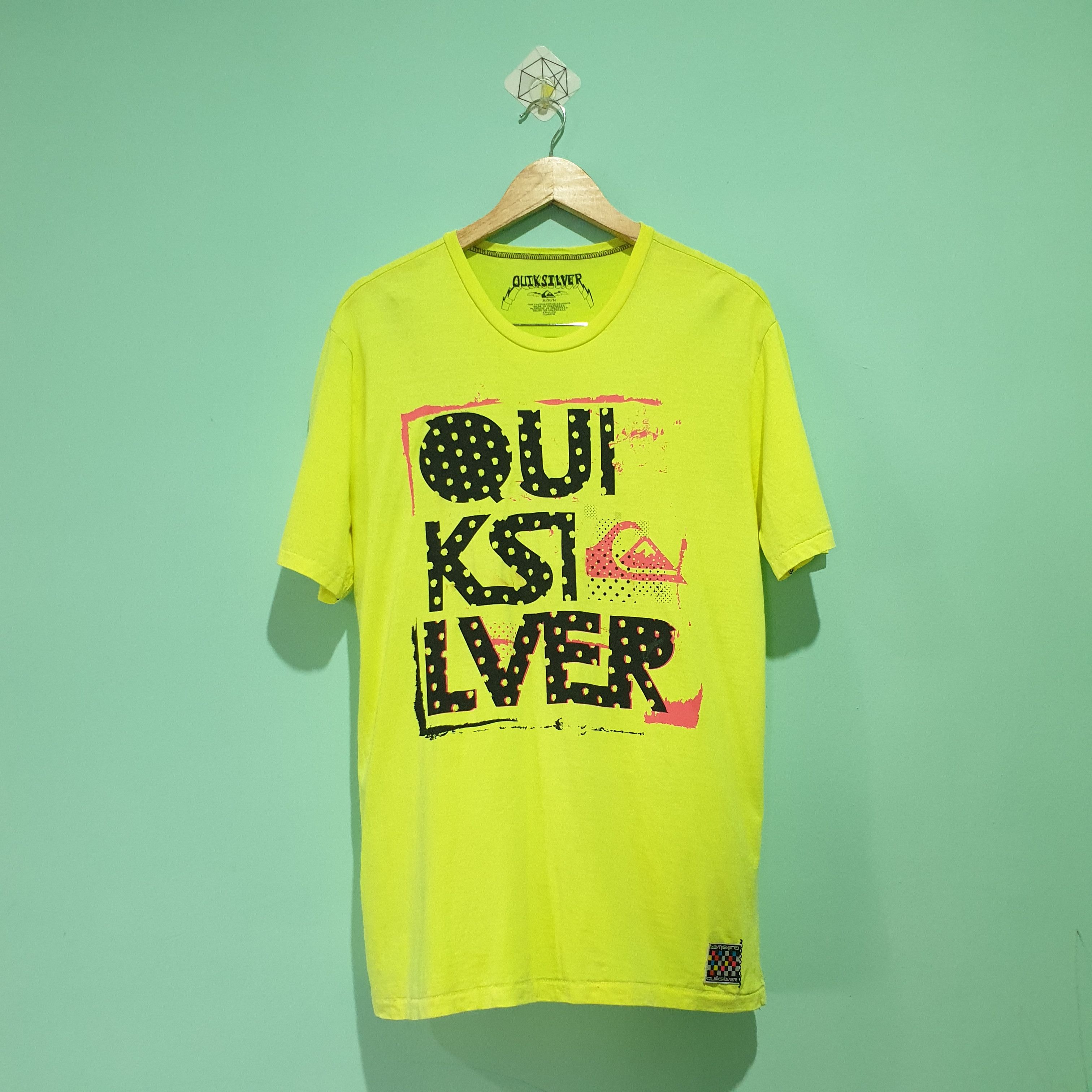 Quicksilver Very Rare Neon Yellow Quiksilver T-Shirt Made In Guatemala ...