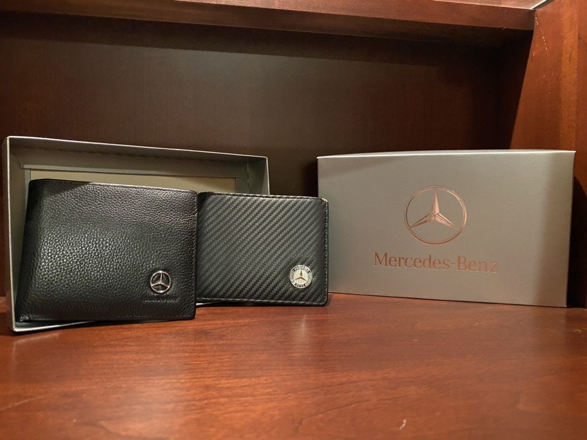 Mercedes Benz Genuine Black Leather and Carbon Wallets | Grailed