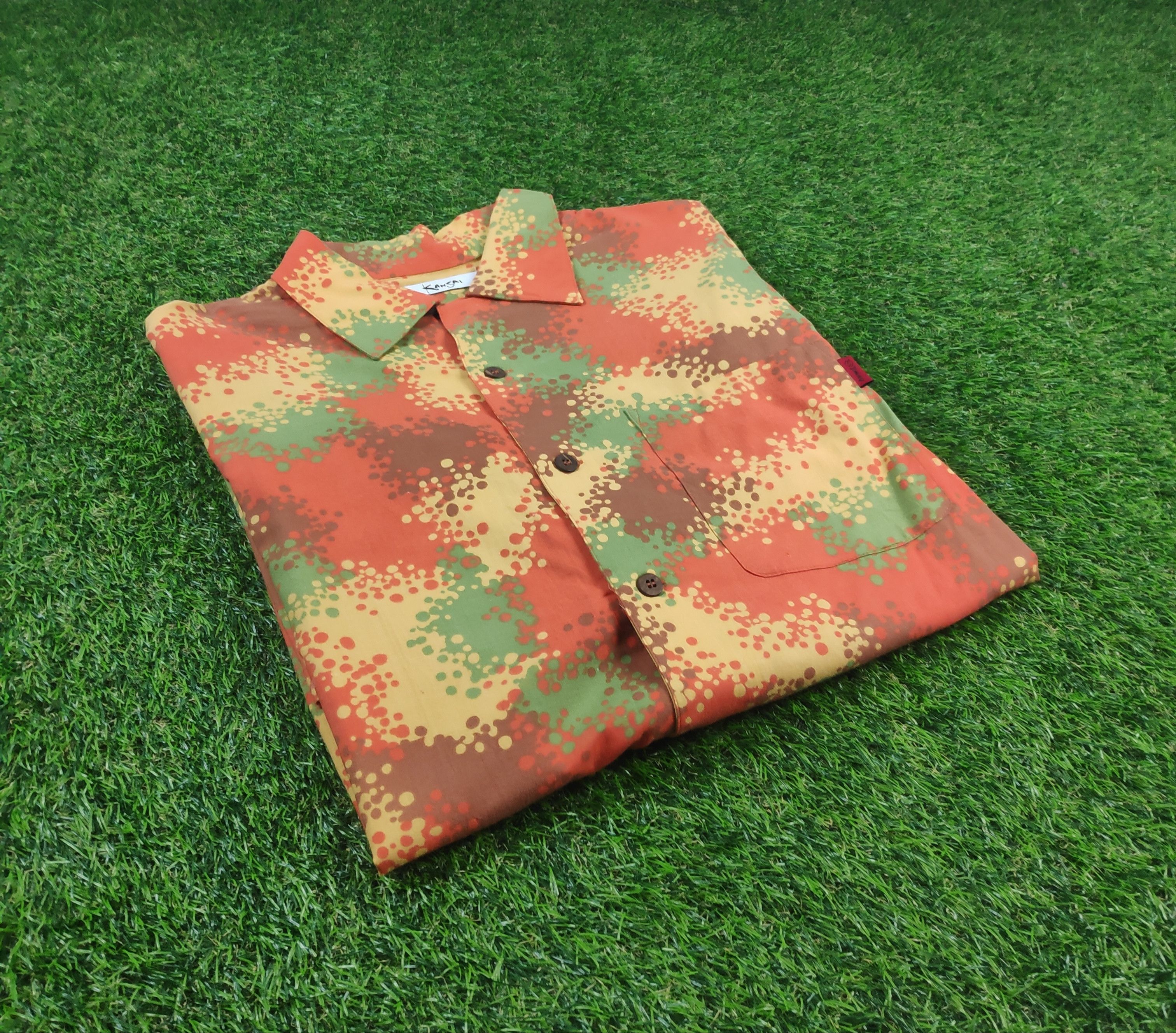 Japanese Brand Kansai Yamamoto Color Blocking Camo Shirt | Grailed