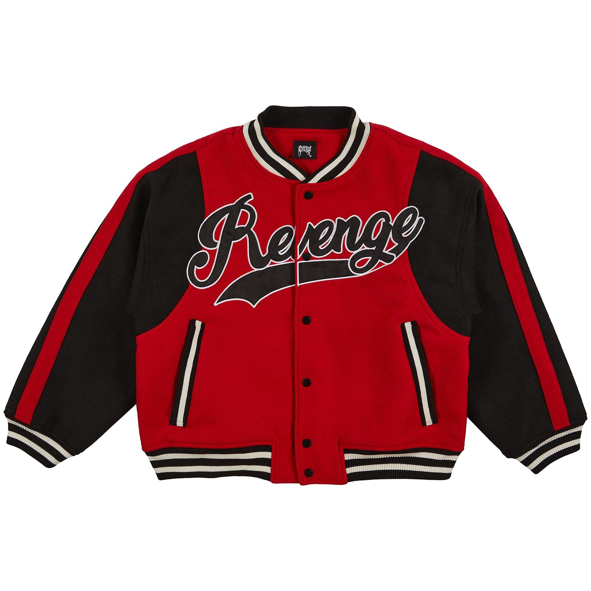 Revenge RED LETTERMAN JACKET | Grailed