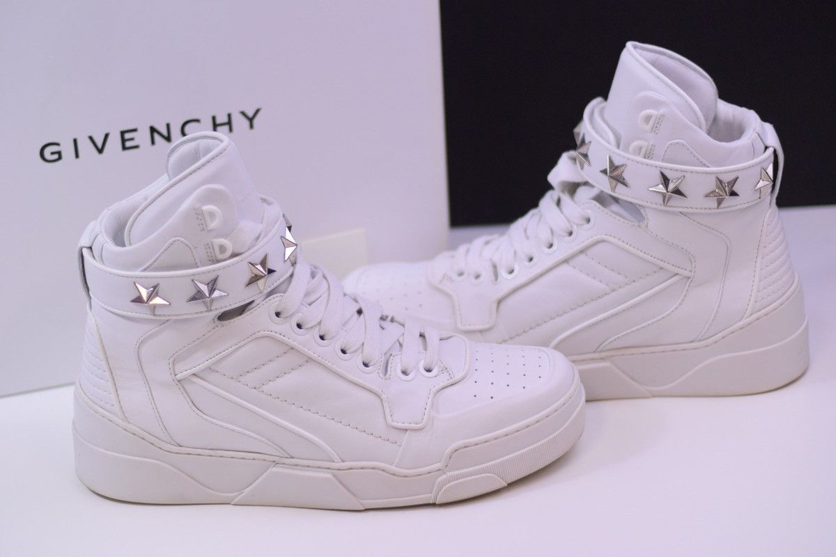 Givenchy Tyson Star Leather High-Top Sneakers, White | Grailed