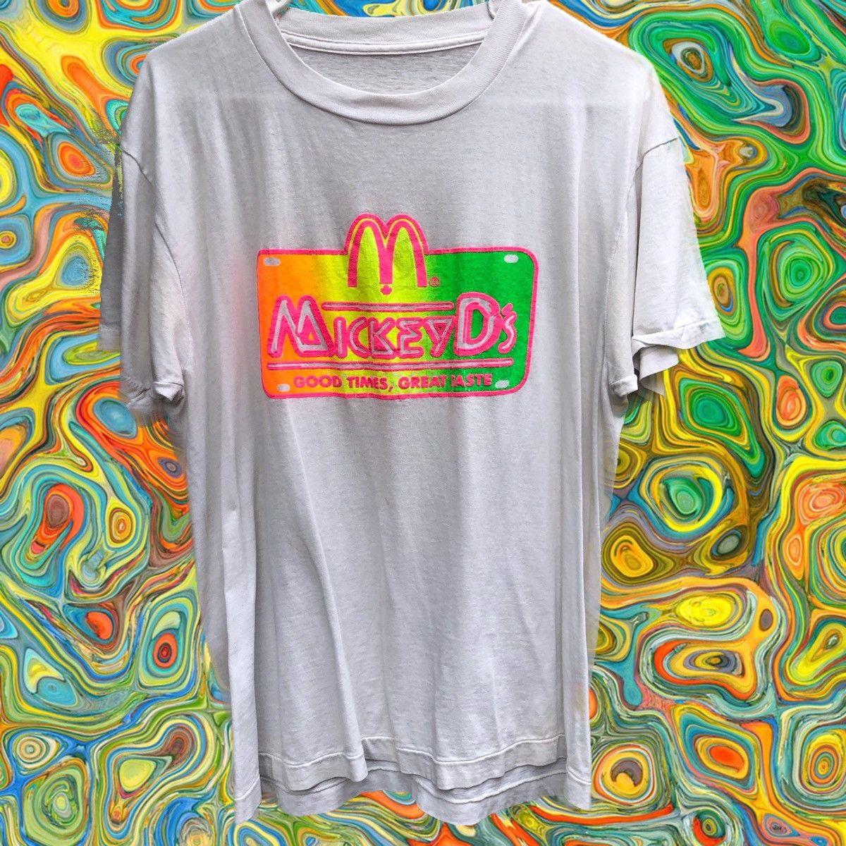Vintage 80’s McDonald’s Mickey D’s Good Times Great Taste tee shirt ...