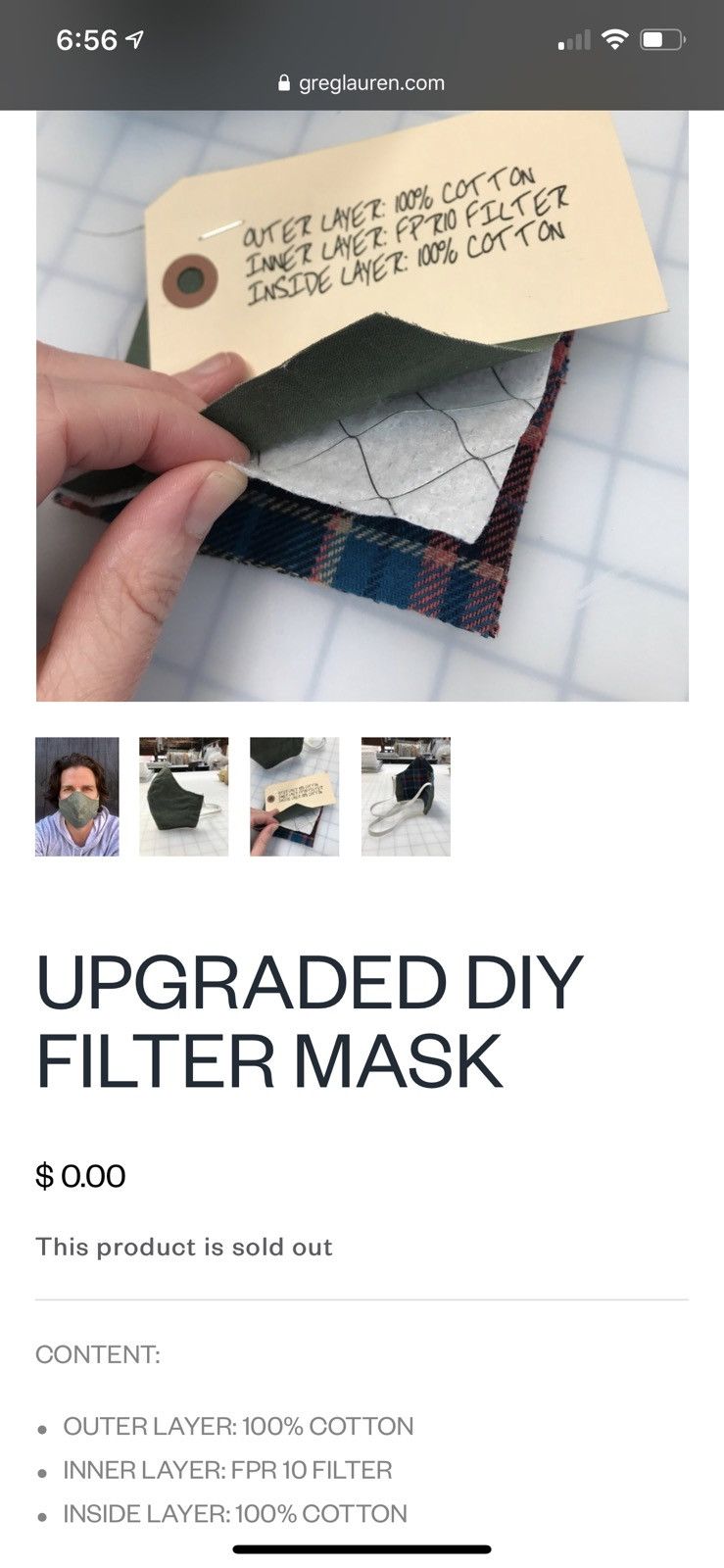 Greg Lauren Greg Lauren “DIY” Facemask | Grailed