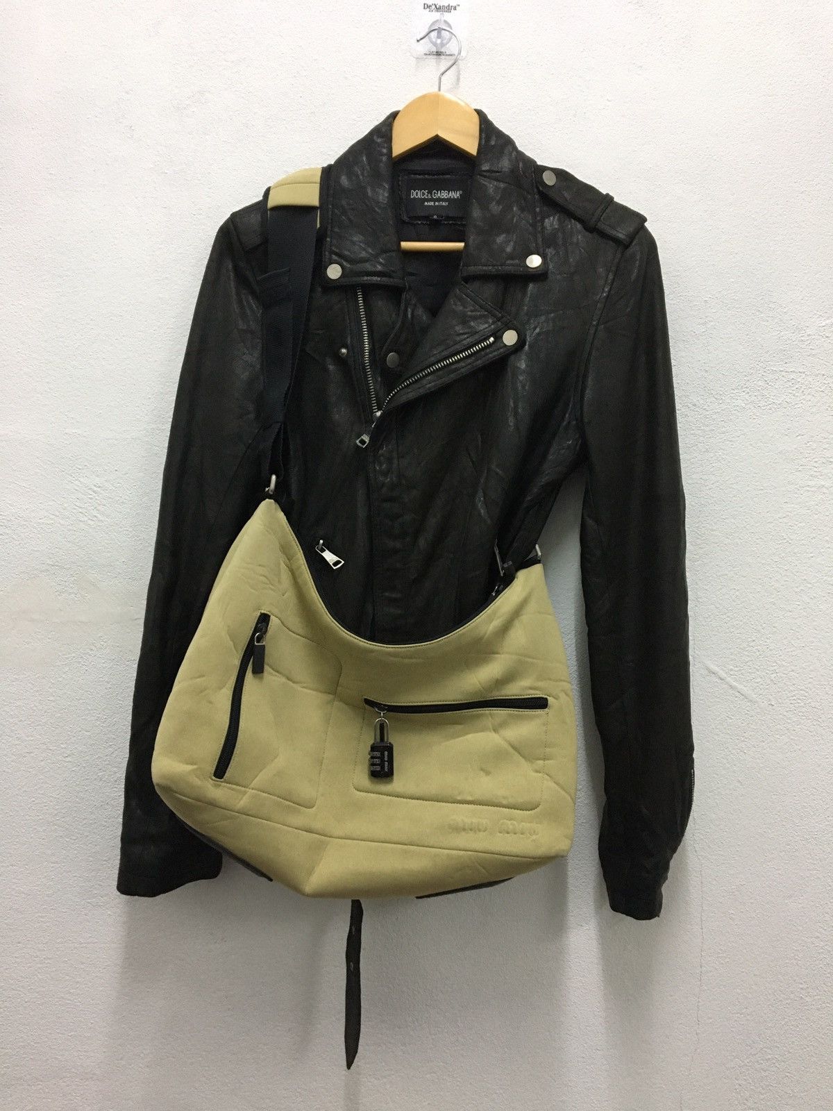 Miu Miu × Prada Miu miu sponge crossbody with locked button | Grailed