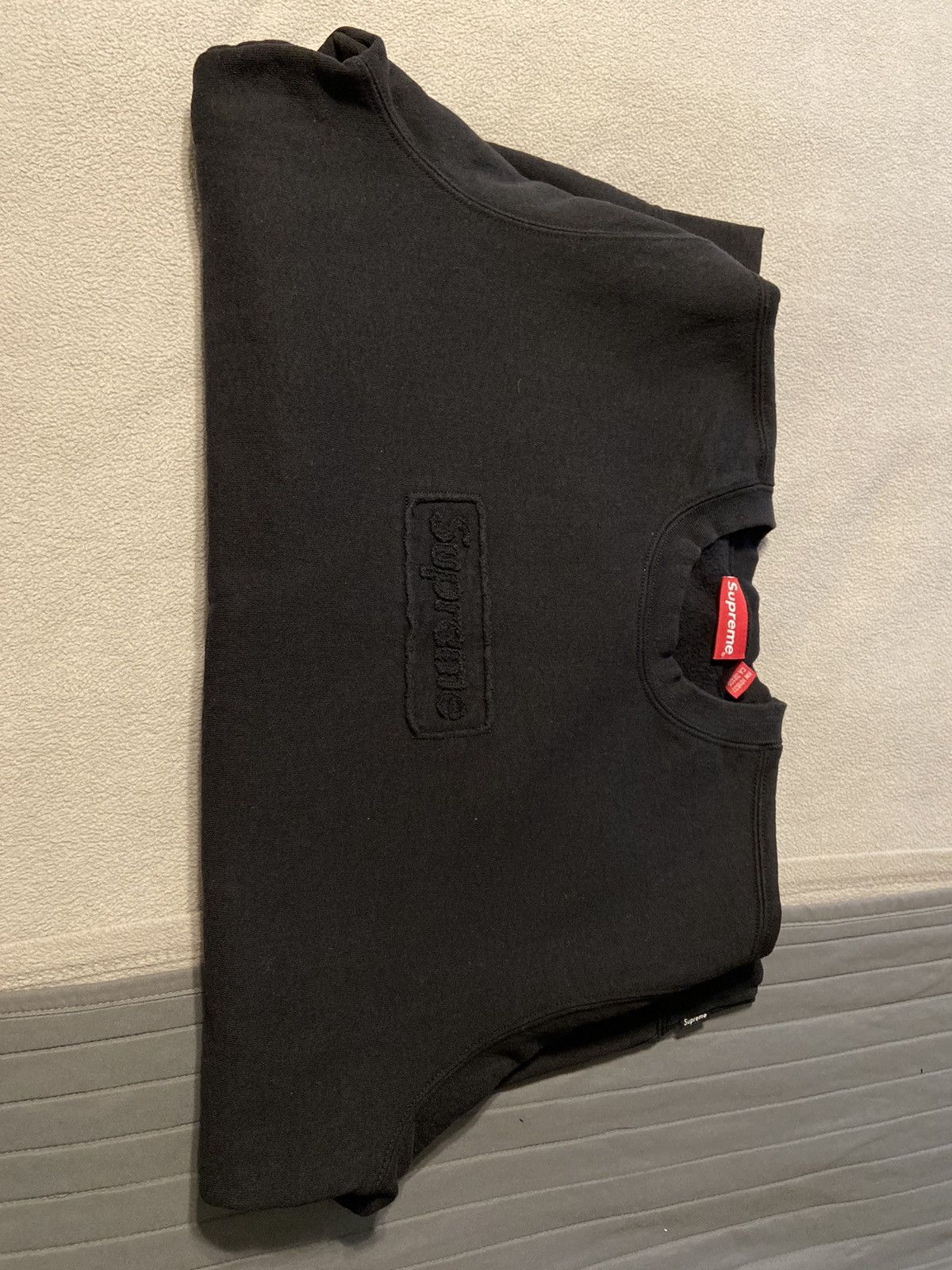 Supreme Supreme Black Cut Out Box Logo Crewneck Sweatshirt | Grailed